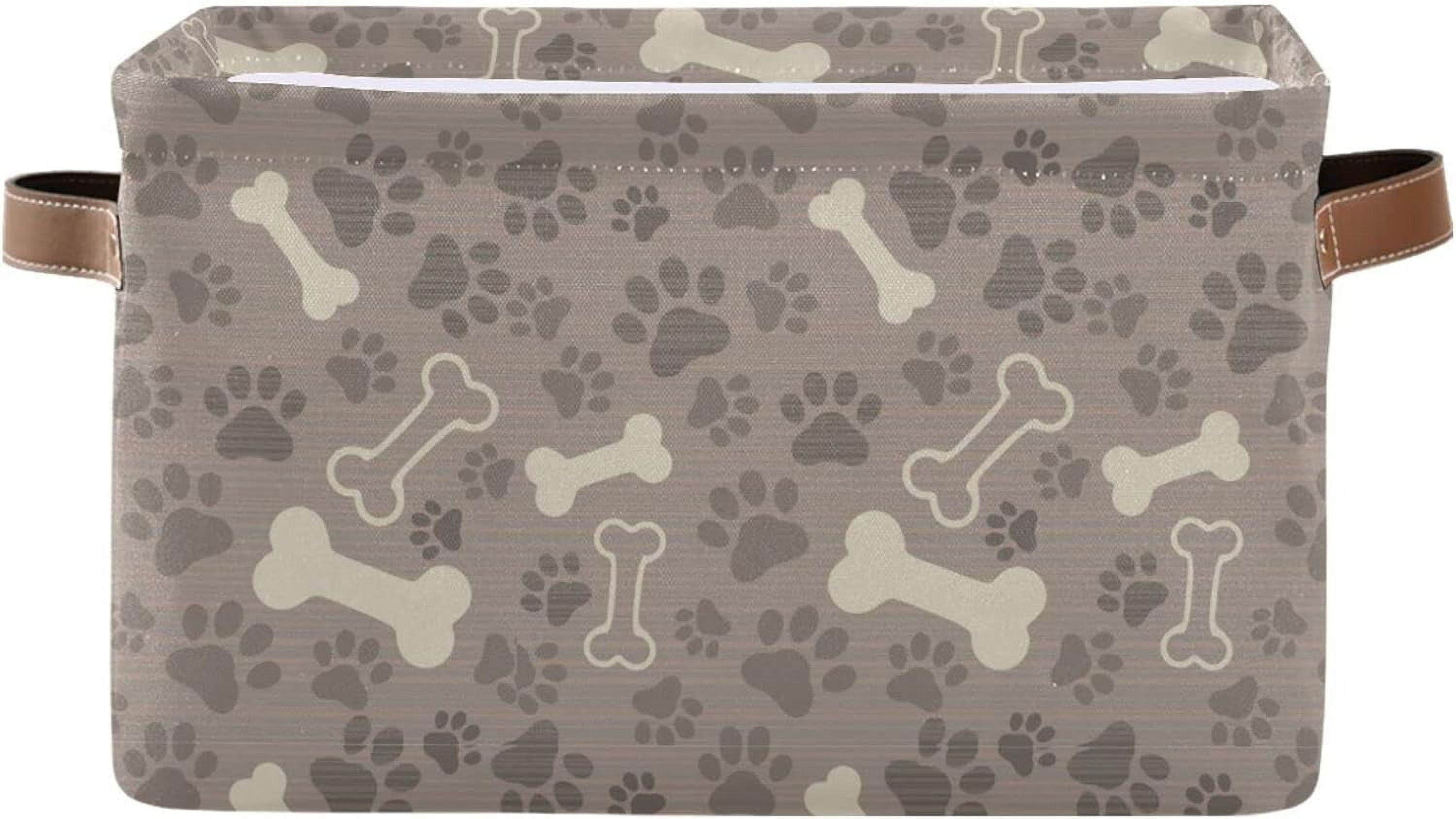 GZHJMY Dog Paw Storage Basket with Handles Collapsible Storage Bins ...