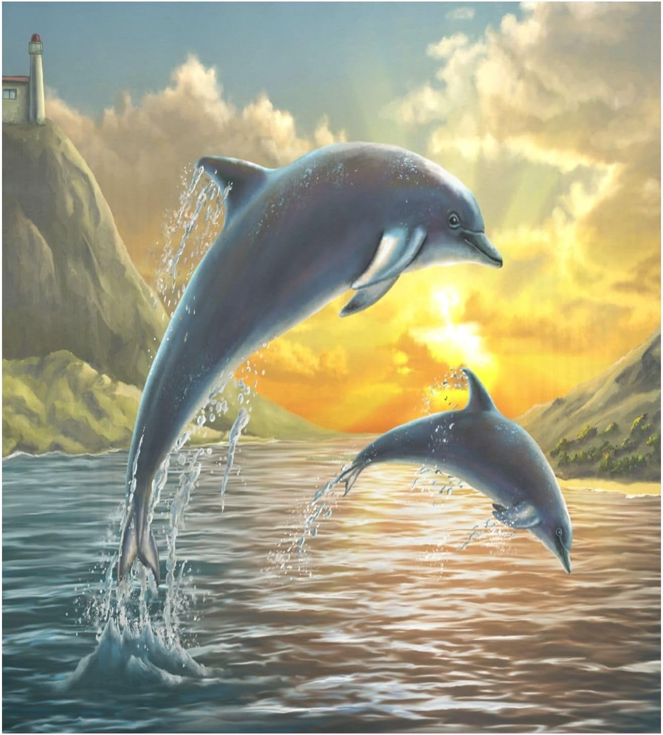 GZHJMY Dolphin Dishwasher Magnet Cover, Kitchen Fridge Door Panel ...