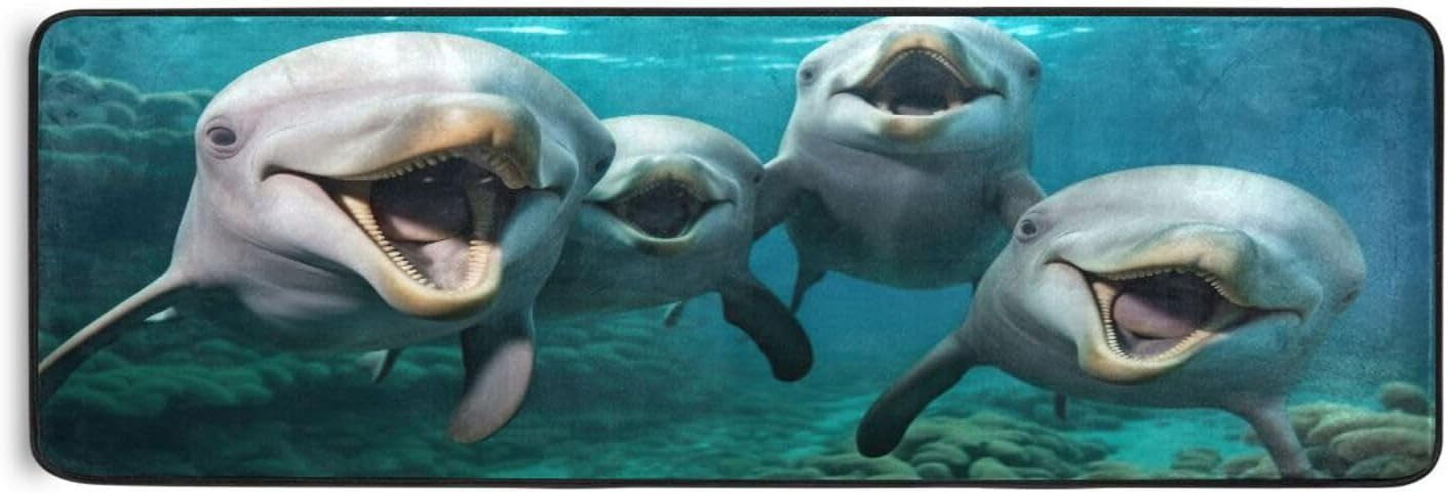 GZHJMY Dolphins Pattern Area Rug - 2' x 6' Washable Runner Rugs with ...