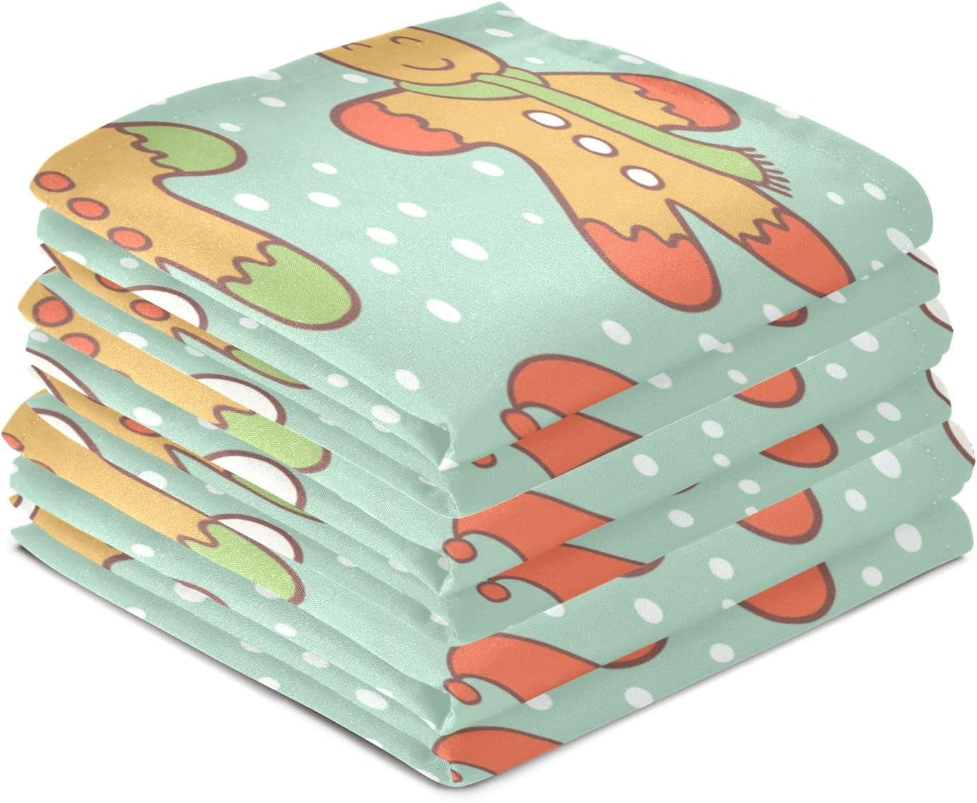 GZHJMY Doodle Gingerbread Man Kitchen Dish Towel Set, Drying Kitchen ...