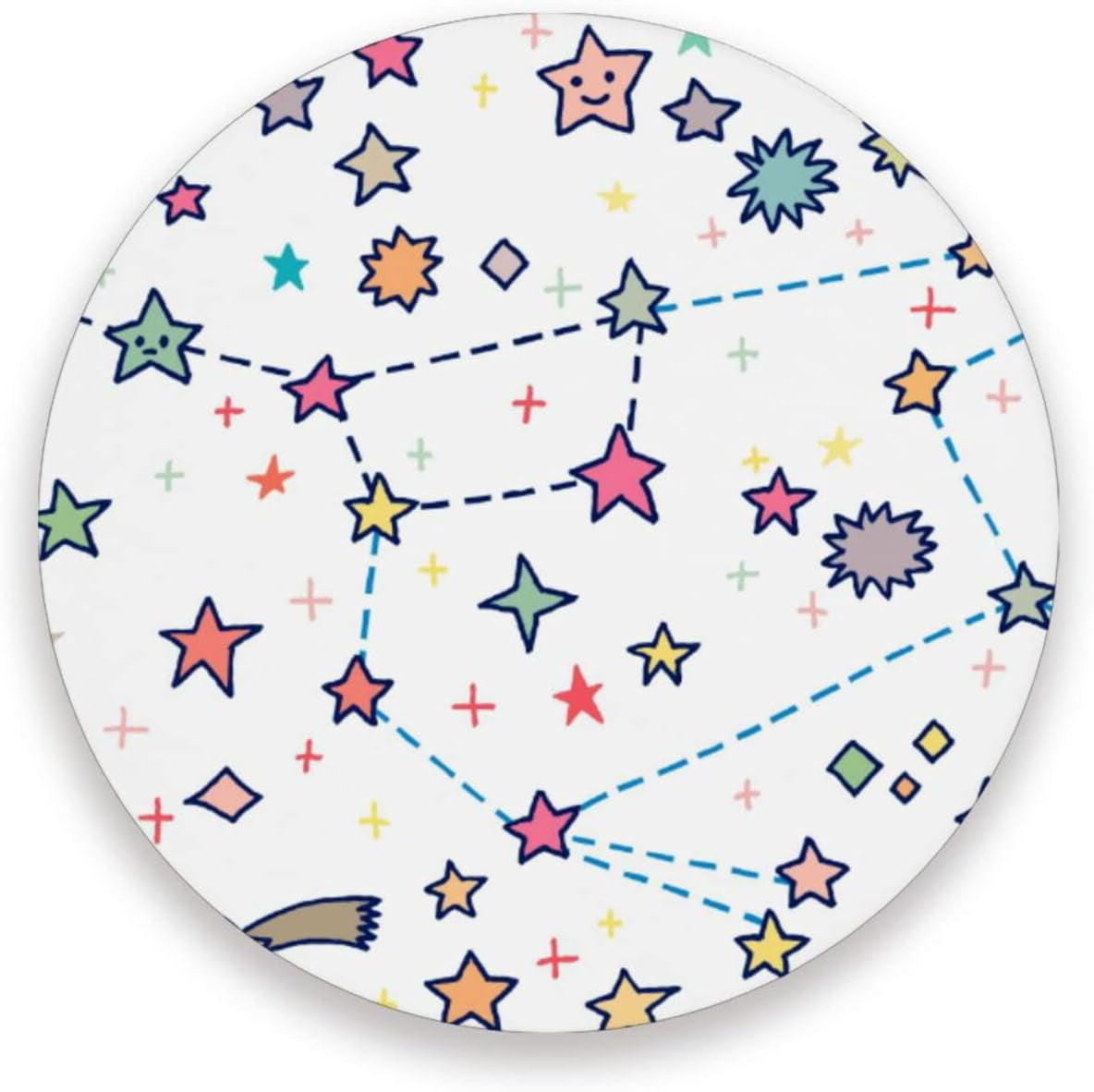 GZHJMY Doodle Stars Coasters for Drinks Set of 4, Absorbent Ceramic ...
