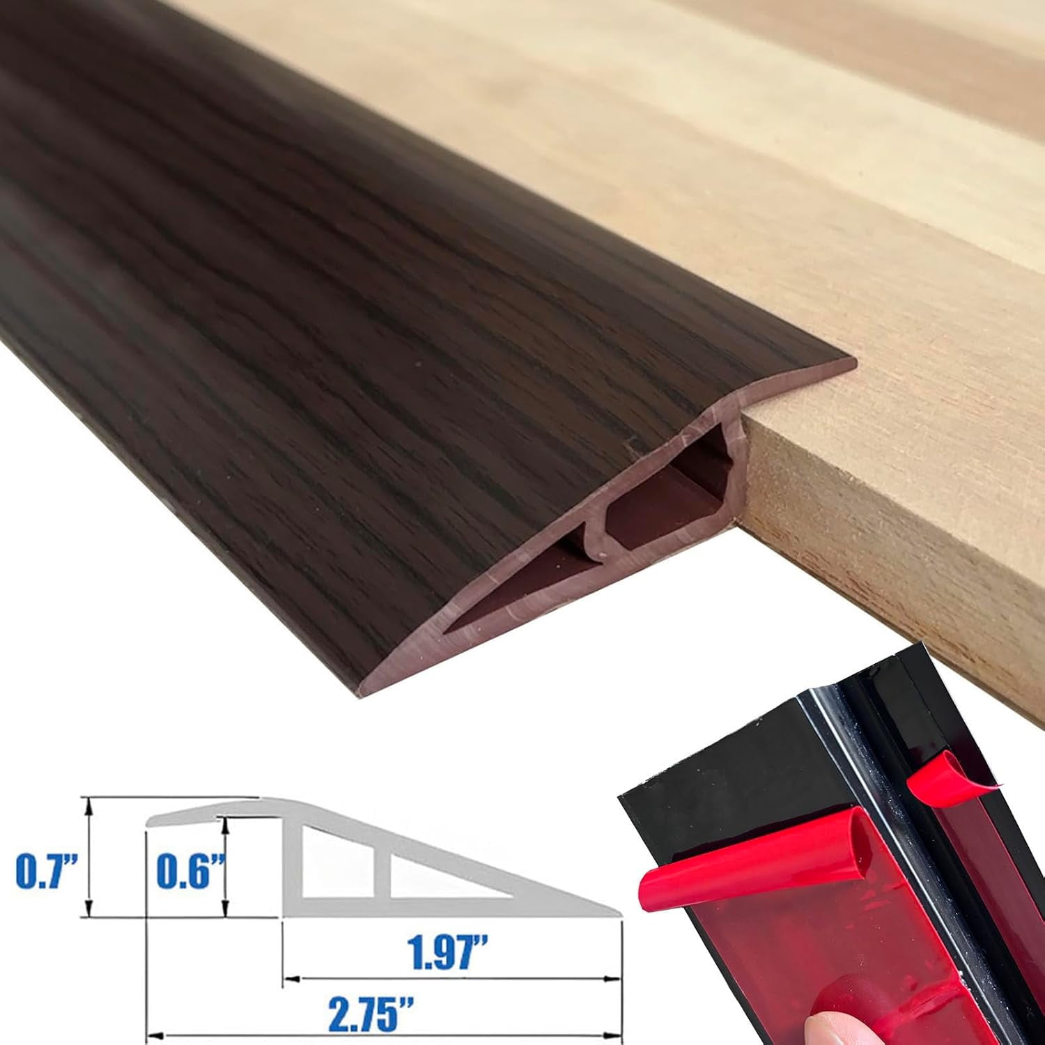 GZHJMY Door Ramps Floor Transition Strips 72 inch, 1/2'' ~ 3/5 ...