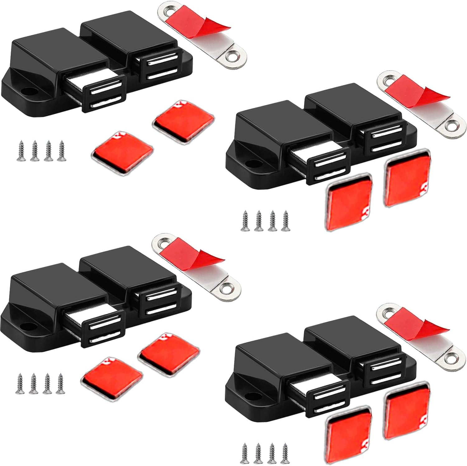 GZHJMY Double to Open Cabinet 4 Pack to Open Door Latches for Door ...