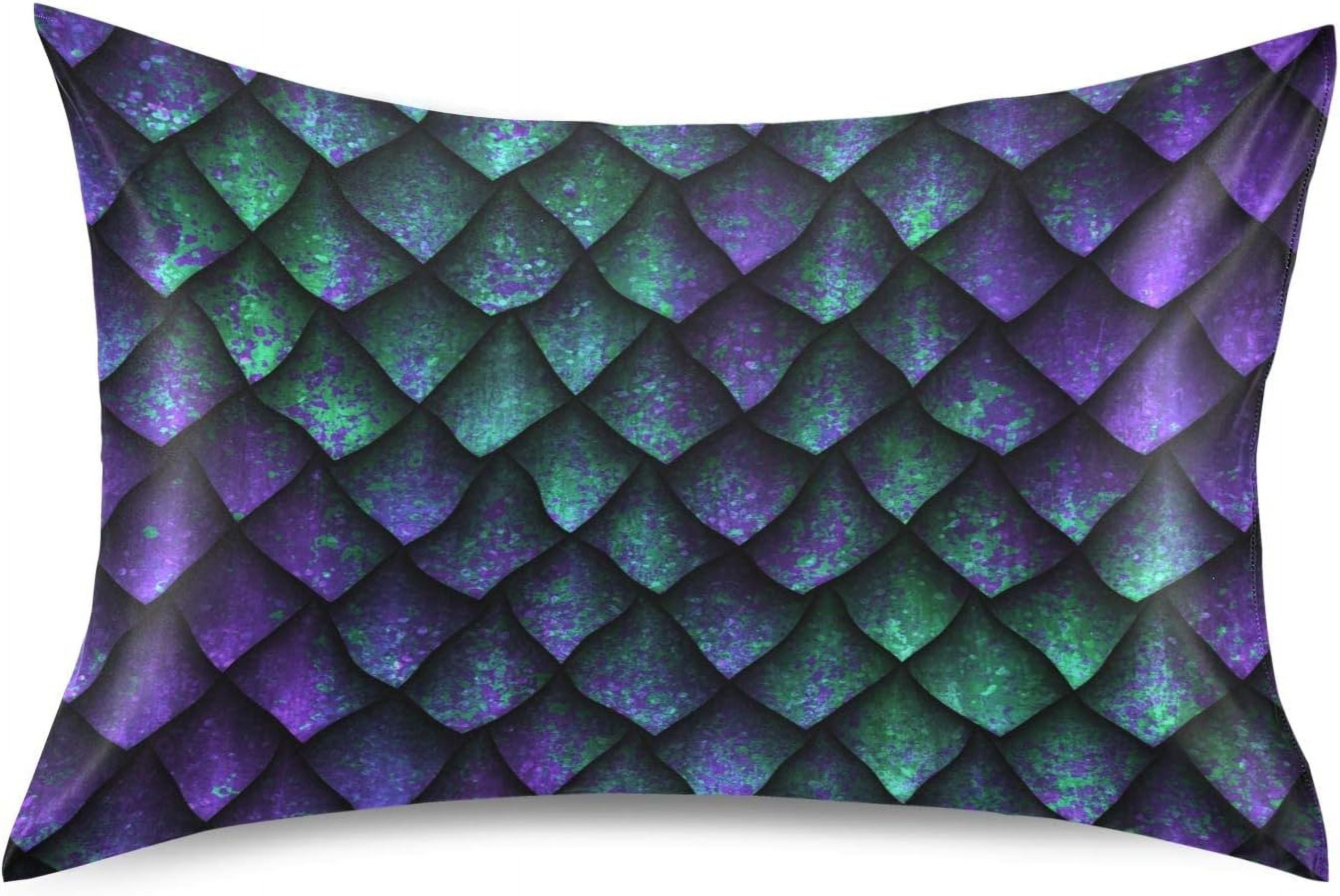 GZHJMY Dragon Scales Texture Satin Pillowcase for Hair and Skin Silk ...