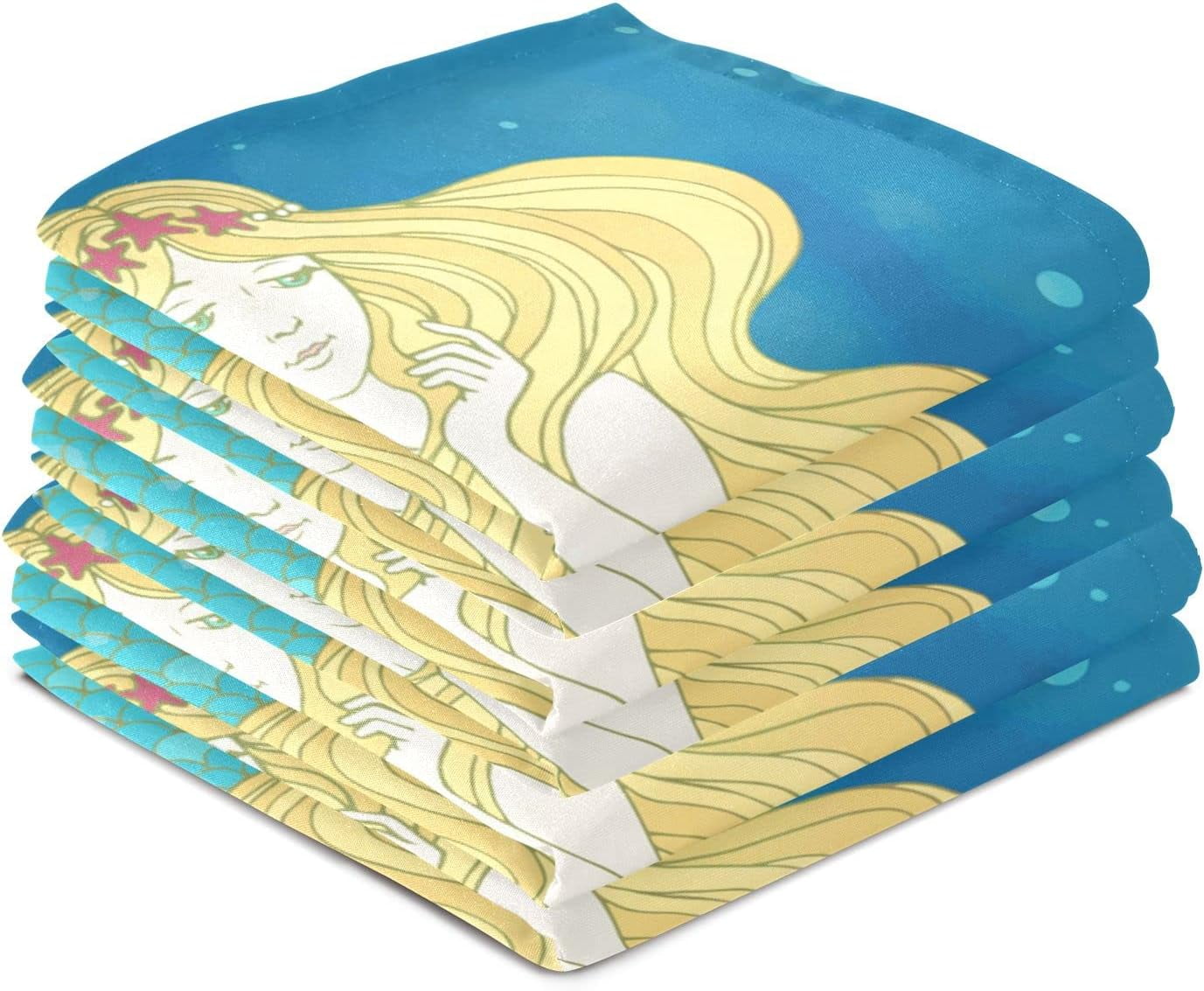 GZHJMY Drawn Mermaid Kitchen Towels Set of 6 Dishcloths Hand Towels Tea ...