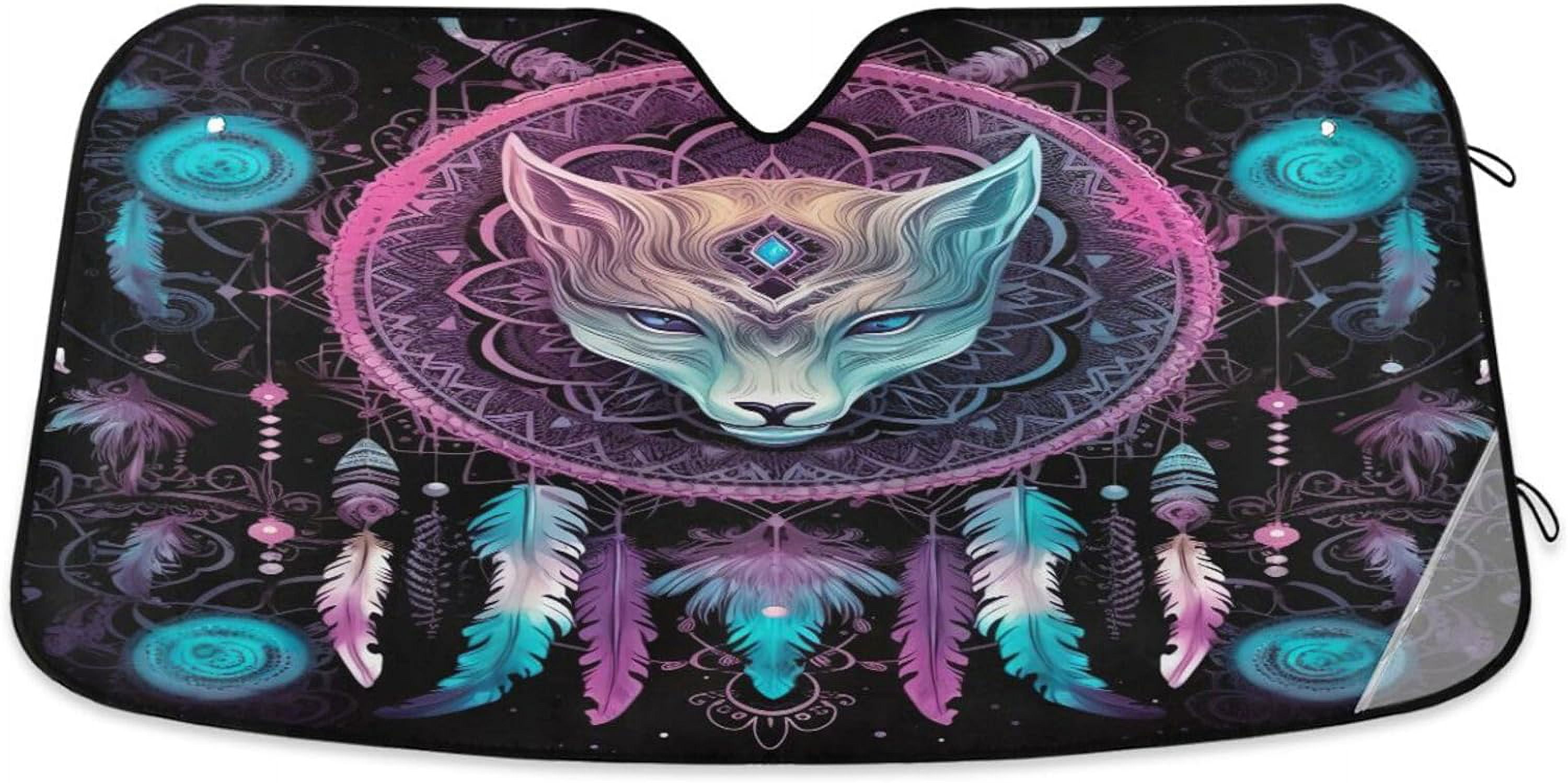 GZHJMY Dream Catcher Car Windshield Sun Shade Foldable Sun Shield Shade ...