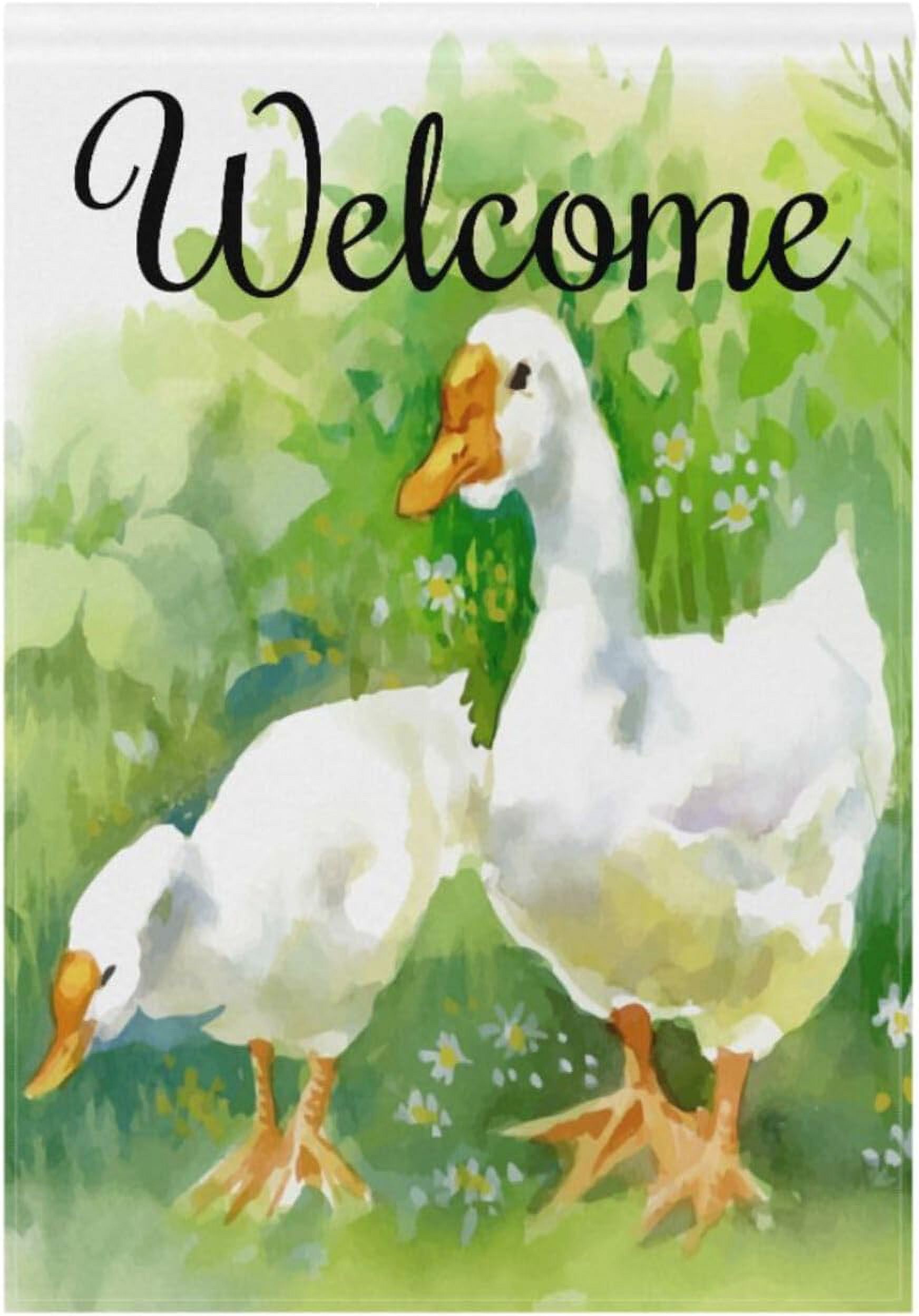 GZHJMY Ducks Green Grass Garden Flag 12 x 18 Inch Vertical Double Sided ...
