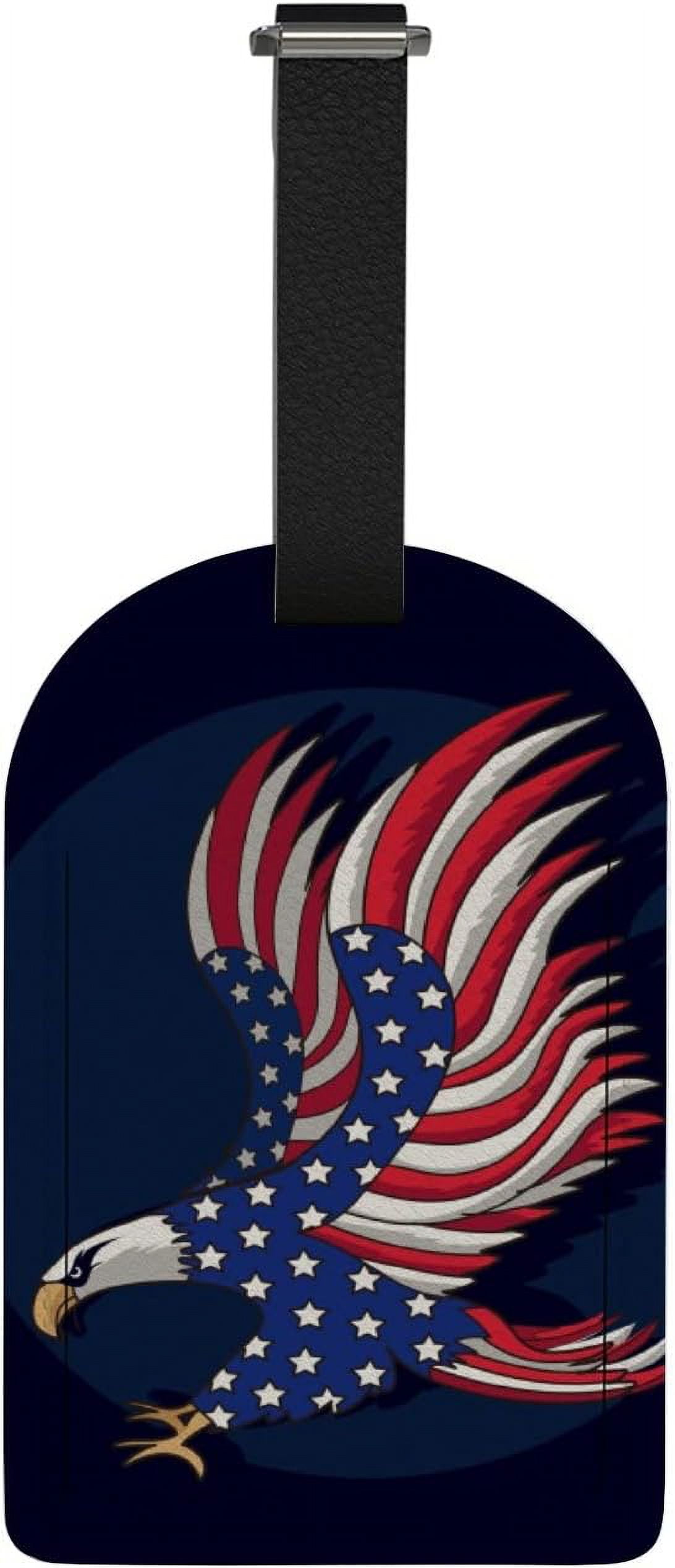 GZHJMY Eagles Flag American Luggage Tags 1 Piece, PU Leather Travel ID ...