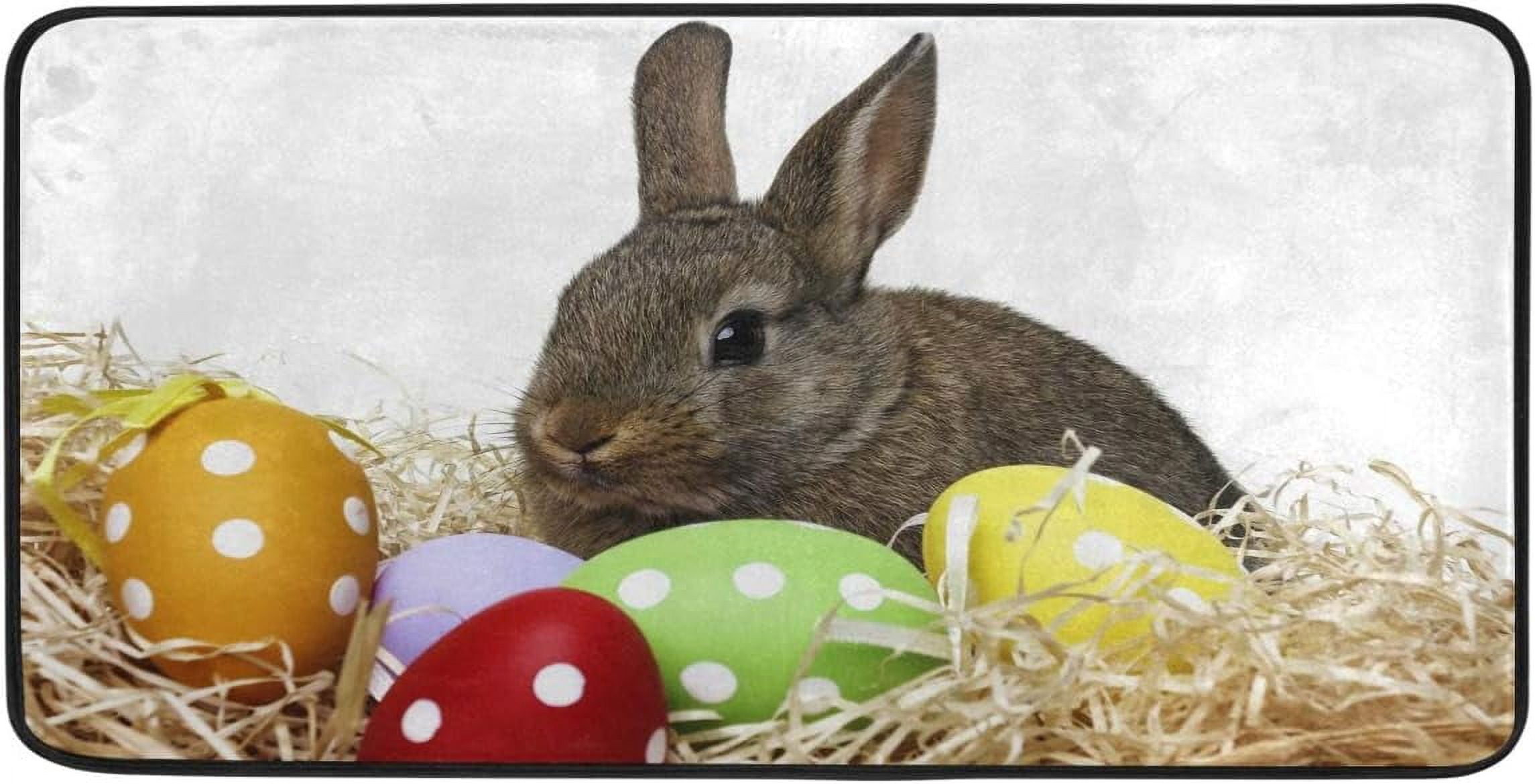 GZHJMY Easter Anti Fatigue Kitchen Floor Mat, Rabbit Easter Egg Non ...