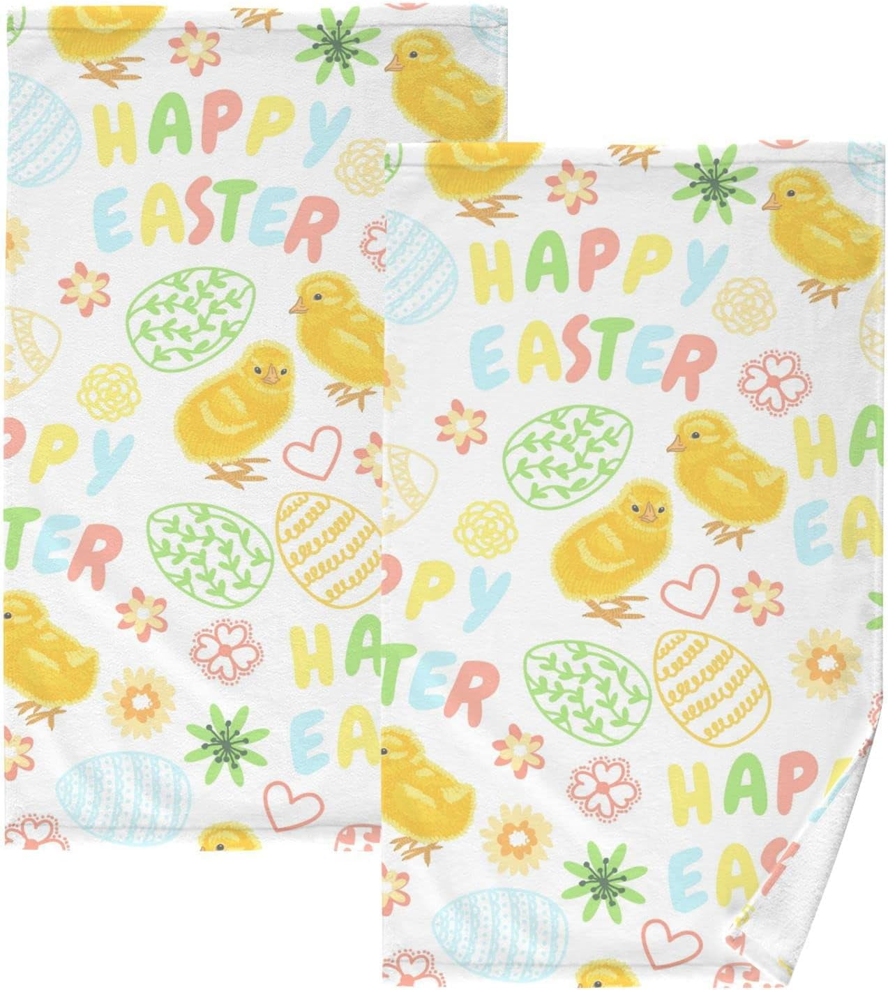 GZHJMY Easter Cotton Hand Towels, 2 Pack Absorbent Bath Towel ...