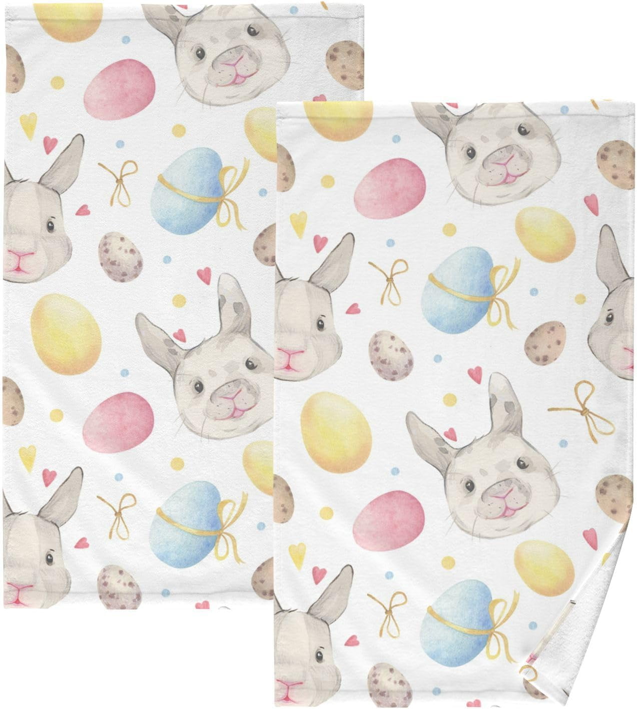 GZHJMY Easter Eggs Cotton Towels Set 2 Pcs Absorbent Hand Towel Face ...