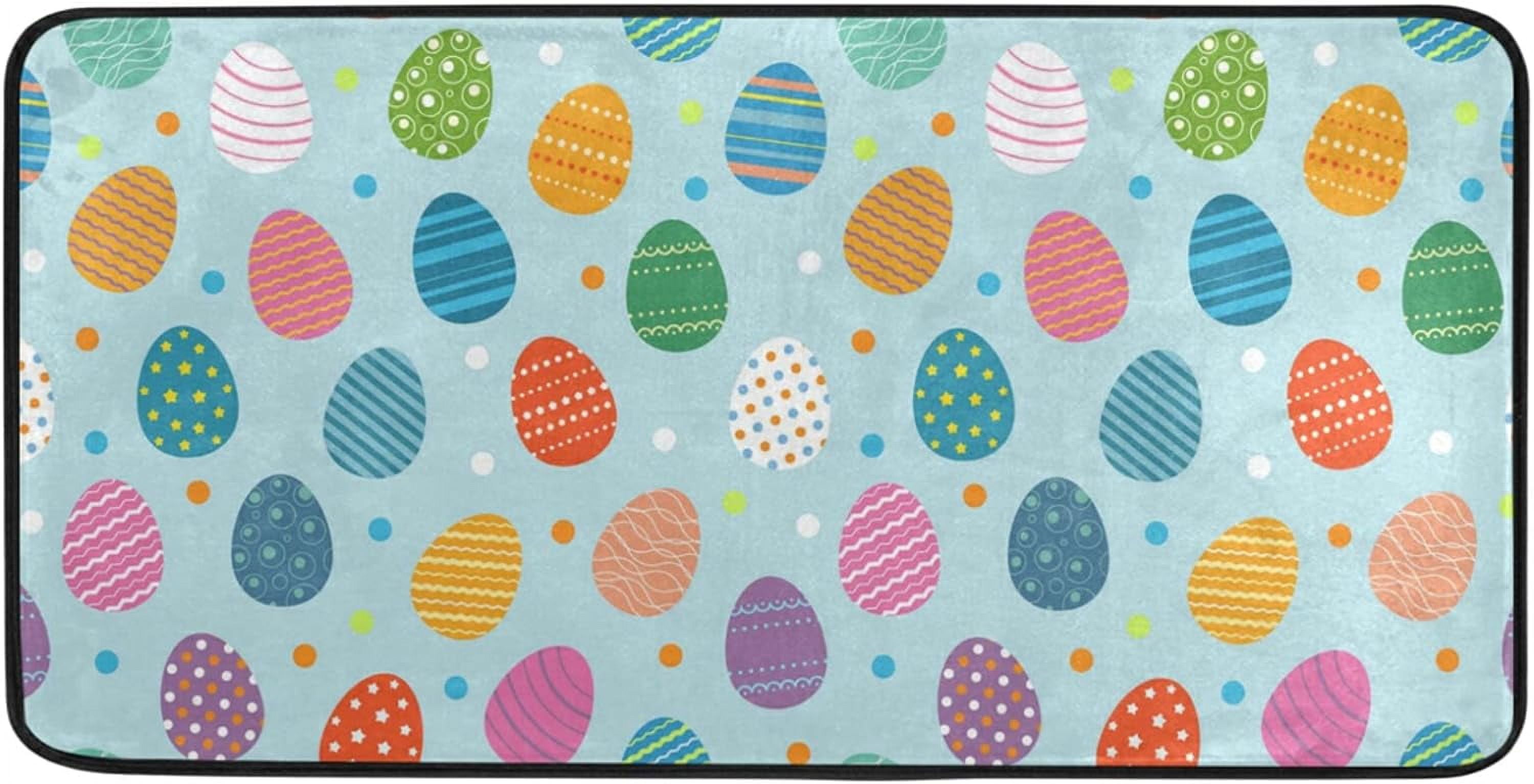 GZHJMY Easter Eggs Kitchen Rug Anti Fatigue Soft Non-Slip Bath Rug ...