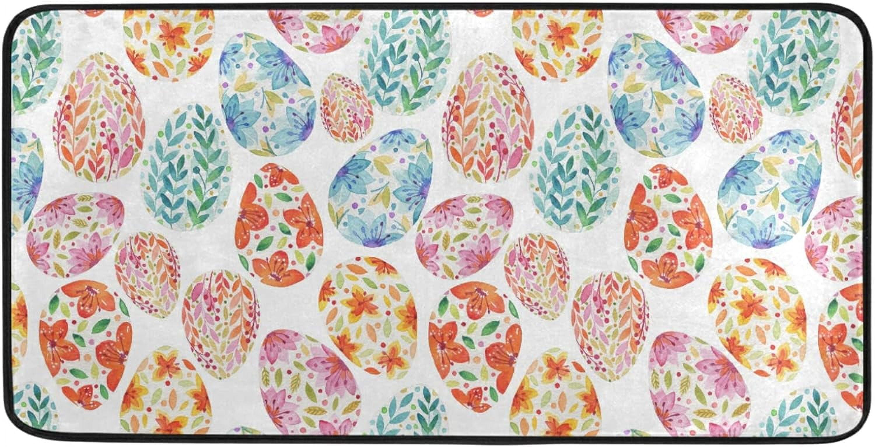 GZHJMY Easter Eggs Kitchen Rug Anti Fatigue Soft Non-Slip Bath Rug ...