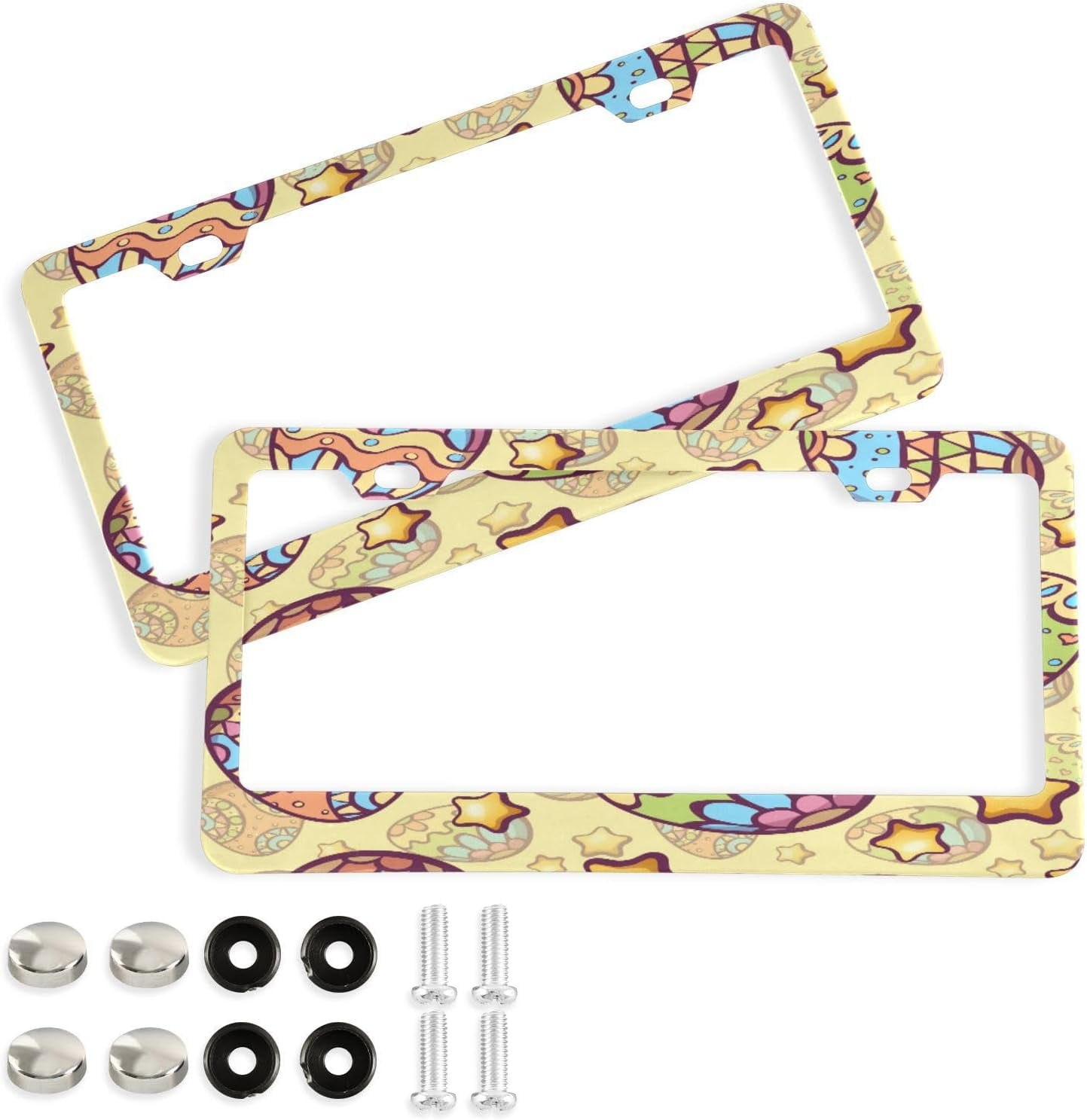 GZHJMY Easter Eggs License Plate Frames, License Plate Covers, 2 Packs ...