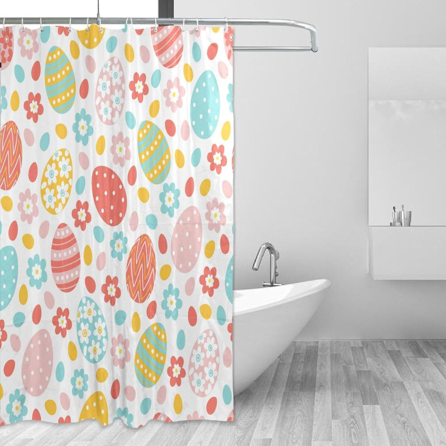 GZHJMY Easter Eggs Shower Curtain, Waterproof Fabric Shower Curtains ...