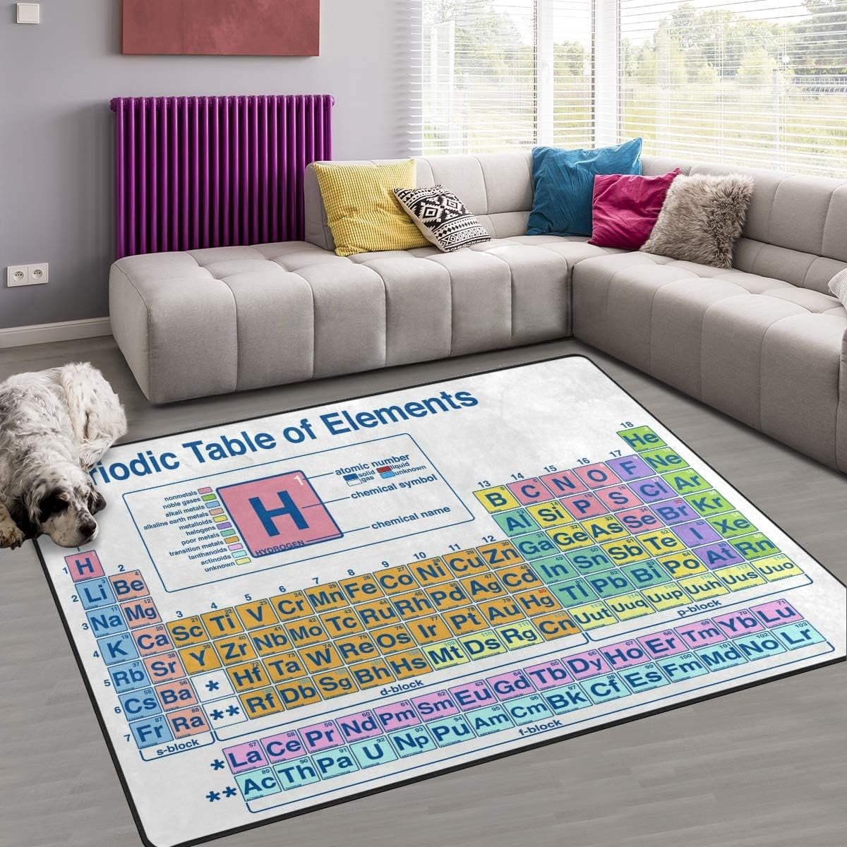 GZHJMY Education Educational Learning Area Rug 2'x3', Periodic Table of ...