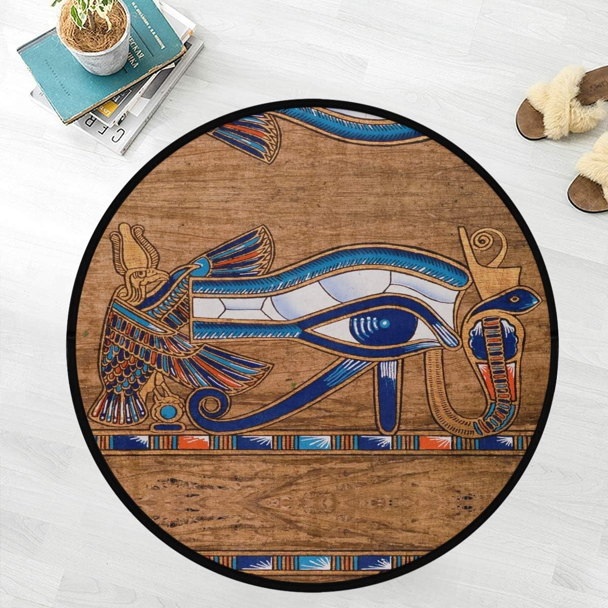 GZHJMY Egyptian Horus Eye_ Anti Fatigue Round Area Rug, Egypt Non Slip ...