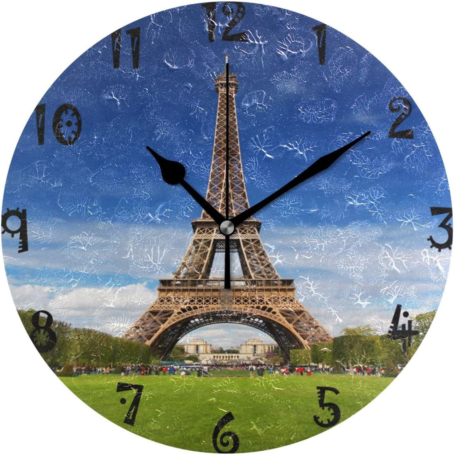 GZHJMY Eiffel Tower Wall Clock,Silent Non Ticking 10 Inch Battery ...