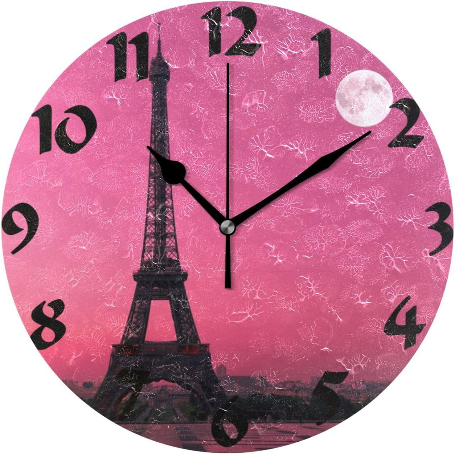 GZHJMY Eiffel Tower Wall Clock,Silent Non Ticking 10 Inch Battery ...