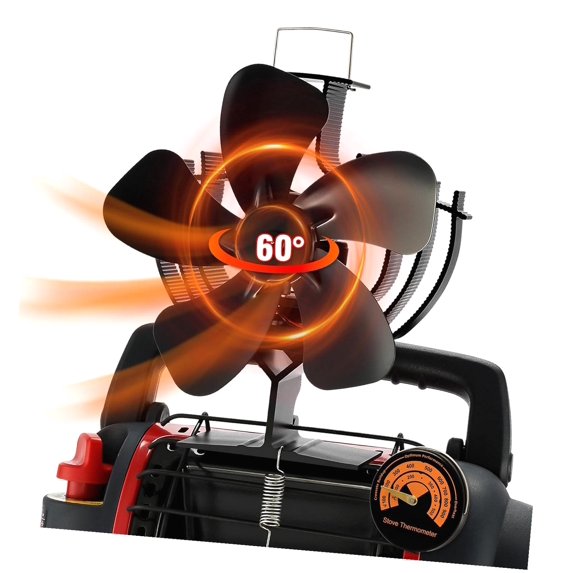 GZHJMY Electric Wood Stove Fan with Oscillation, Fan Swivels 60° Left ...