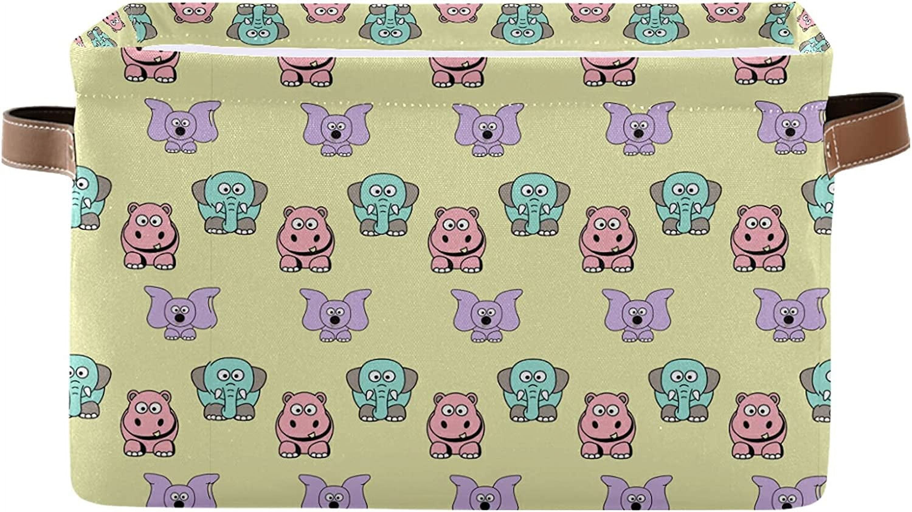GZHJMY Elephant And Hippo Storage Bins Collapsible with Handle, 2PCS ...