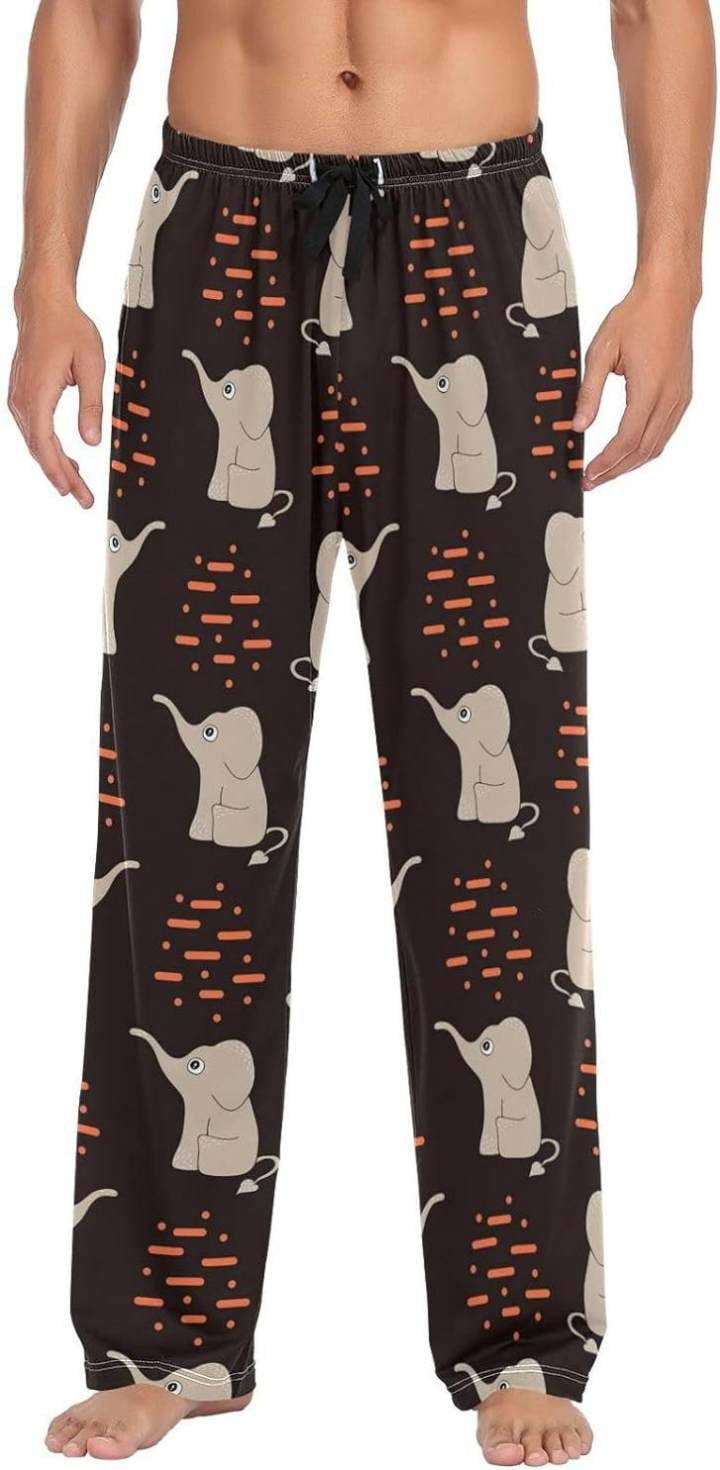 GZHJMY Elephant Pajama Pants for Men, Lounge Pants Lightweight Men ...