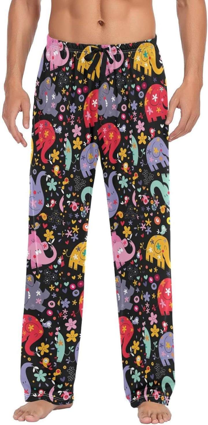 GZHJMY Elephant Pajama Pants for Men, Lounge Pants Lightweight Men ...