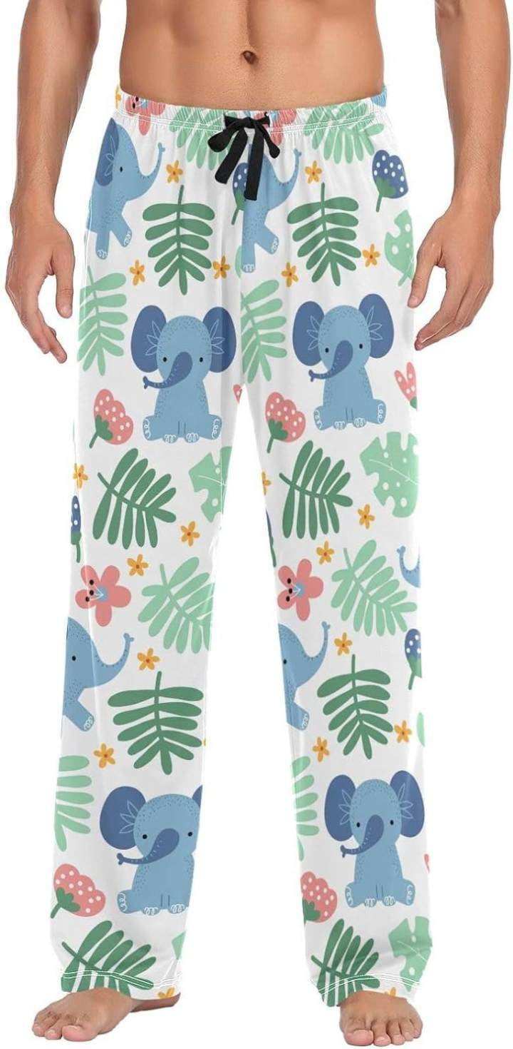 GZHJMY Elephant Pajama Pants for Men, Lounge Pants Lightweight Men ...