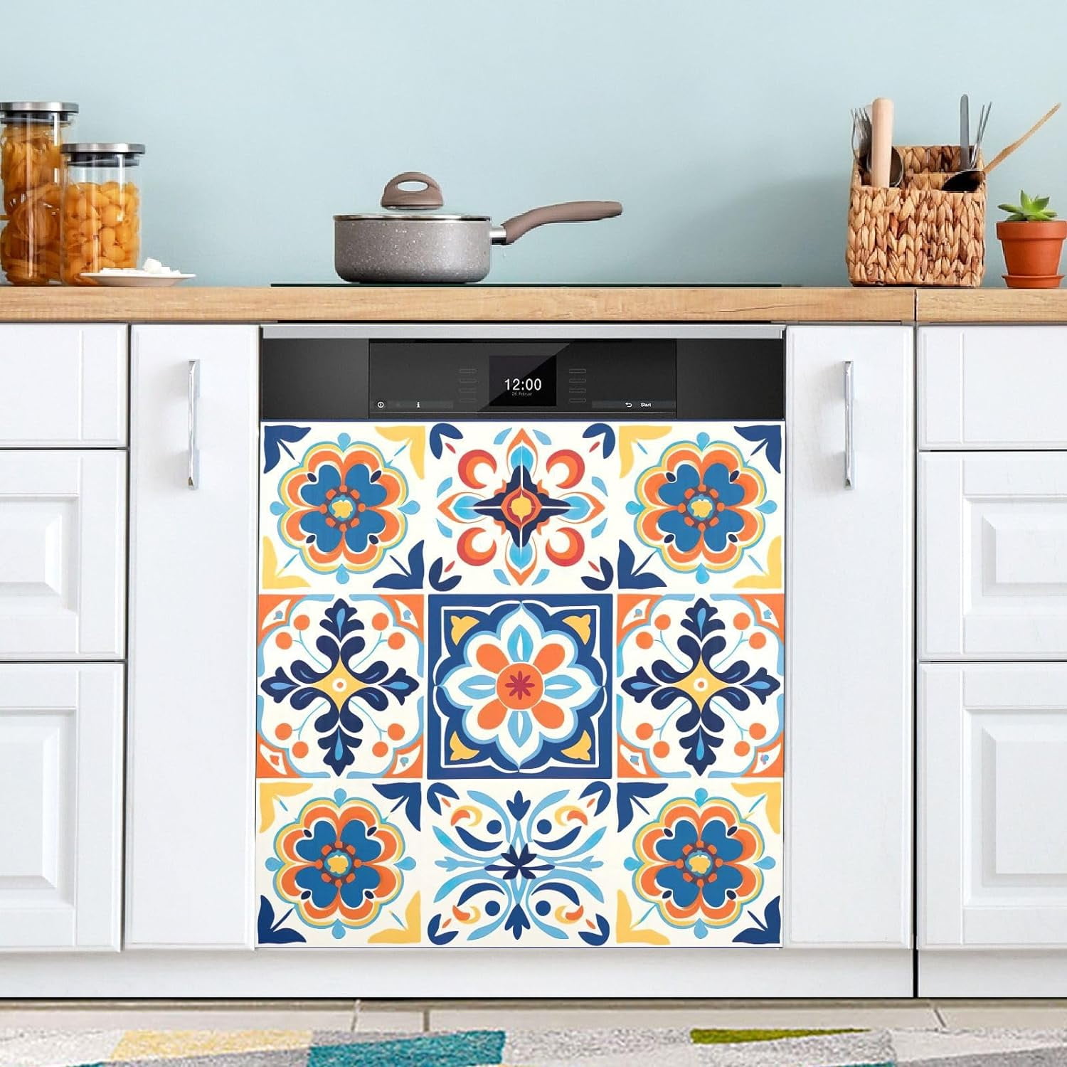 GZHJMY Ethnic Print Dishwasher Magnet Cover Dishwasher Front Door Cover ...