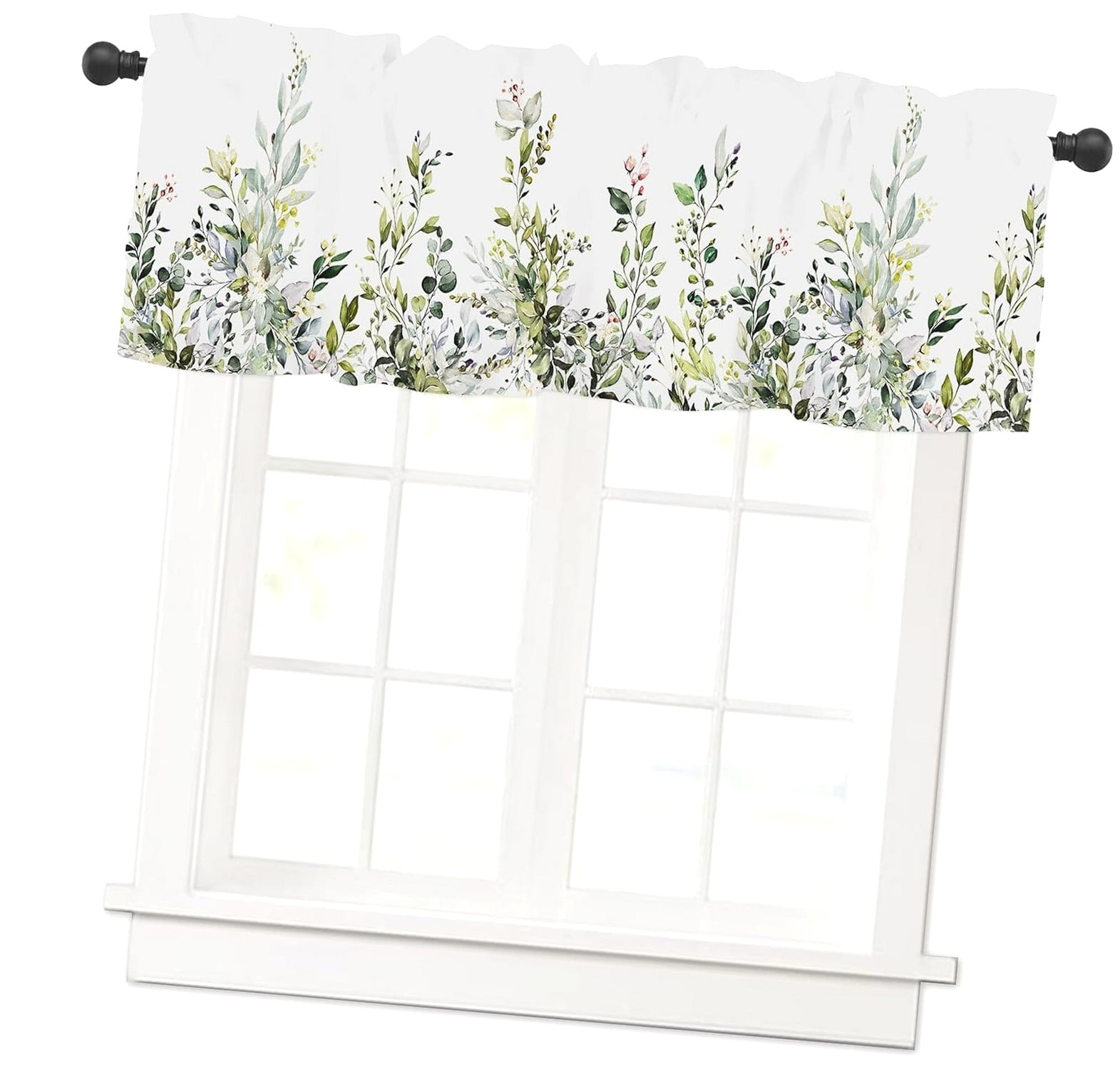 GZHJMY Eucalyptus Kitchen Curtains Valances for Leaves Valance ...