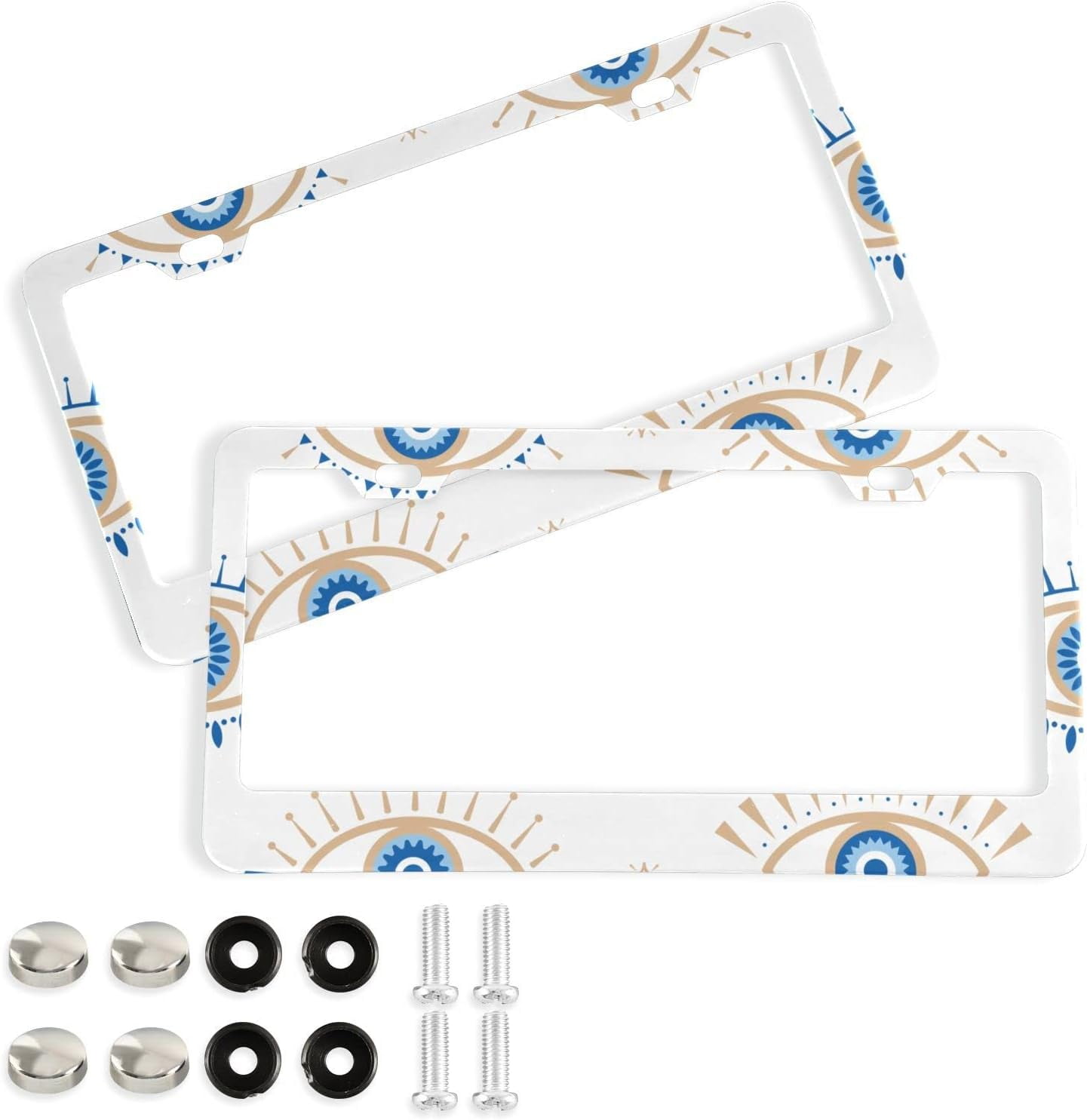 GZHJMY Evil Eye License Plate Frames 2 Pack Aluminum License Plate ...