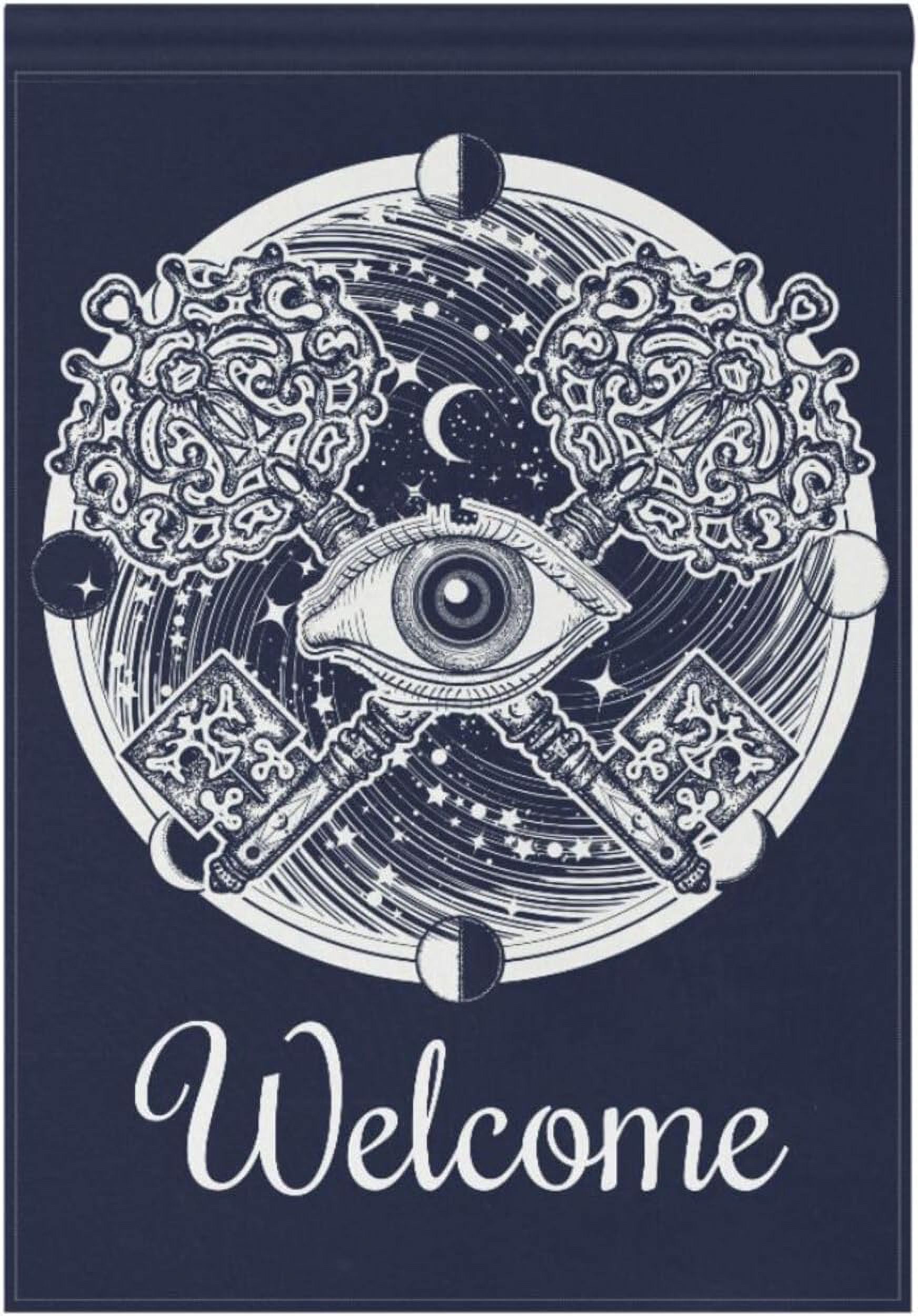 GZHJMY Eye Tattoo Occult Garden Flag 12 x 18 Inch Vertical Double Sided ...