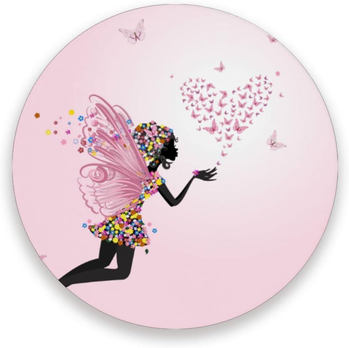GZHJMY Fairy with Butterflies Coasters for Drinks Set of 4, Absorbent ...