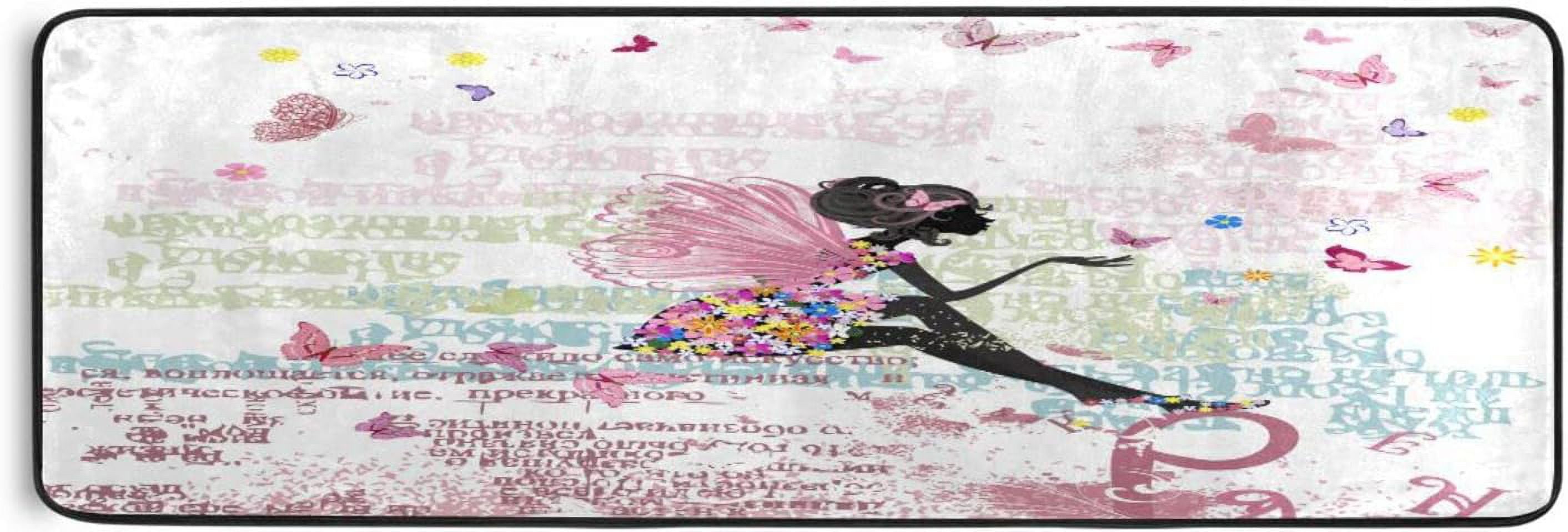 GZHJMY Fairy with Letters Area Rug - 2' x 6' Washable Runner Rugs with ...