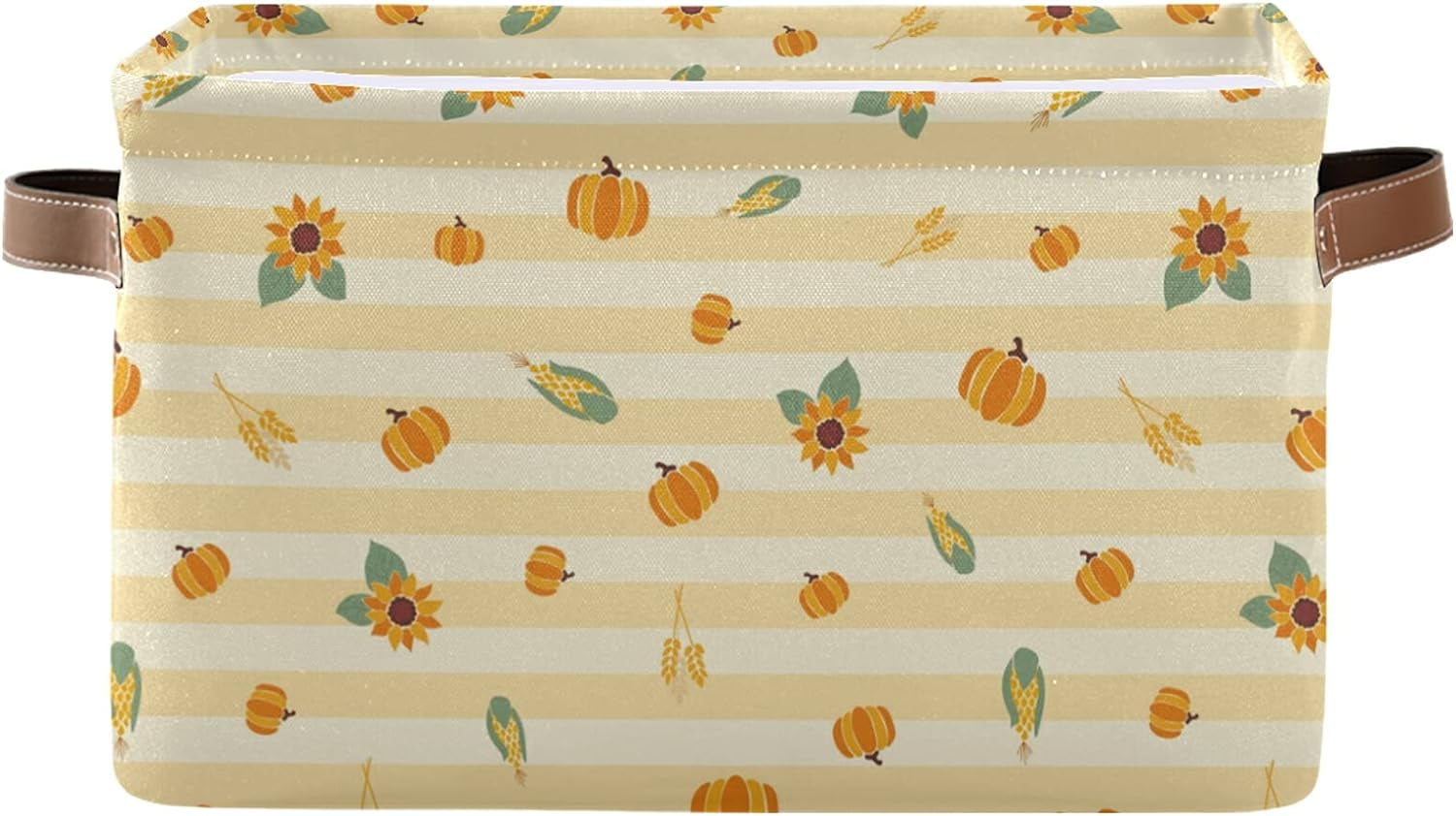 GZHJMY Fall Background Storage Bin Collapsible with Handle, 1PCS Rectangle Waterproof Basket for ...