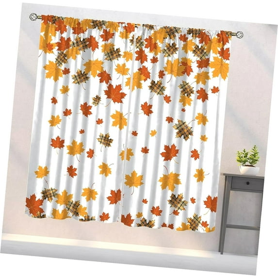 GZHJMY Fall Curtains for Bathroom, Autumn Thanksgiving Maple Leaves ...