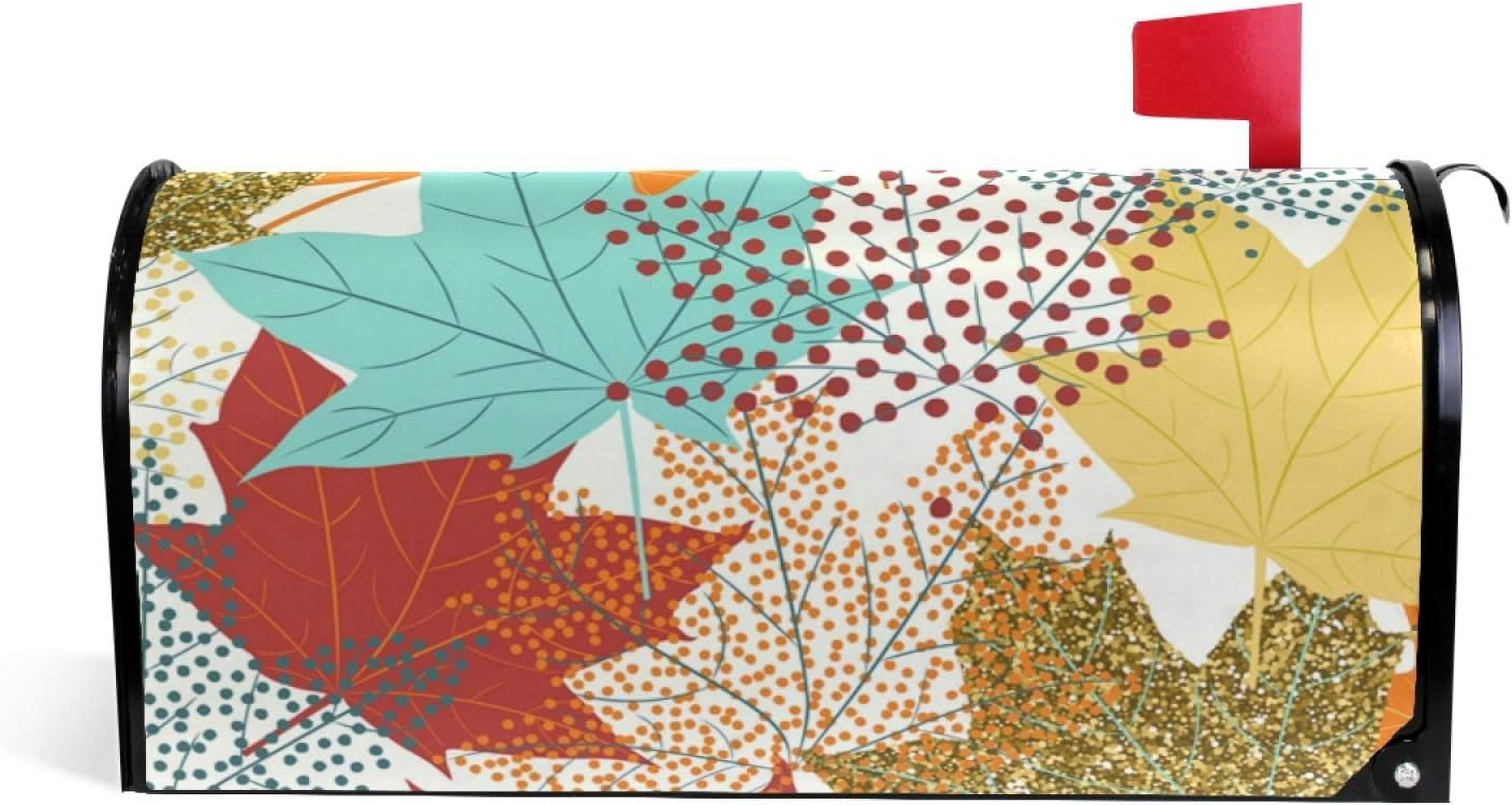 GZHJMY Fall Maple Leaves Magnetic Mailbox Cover Letter Post Box Cover ...