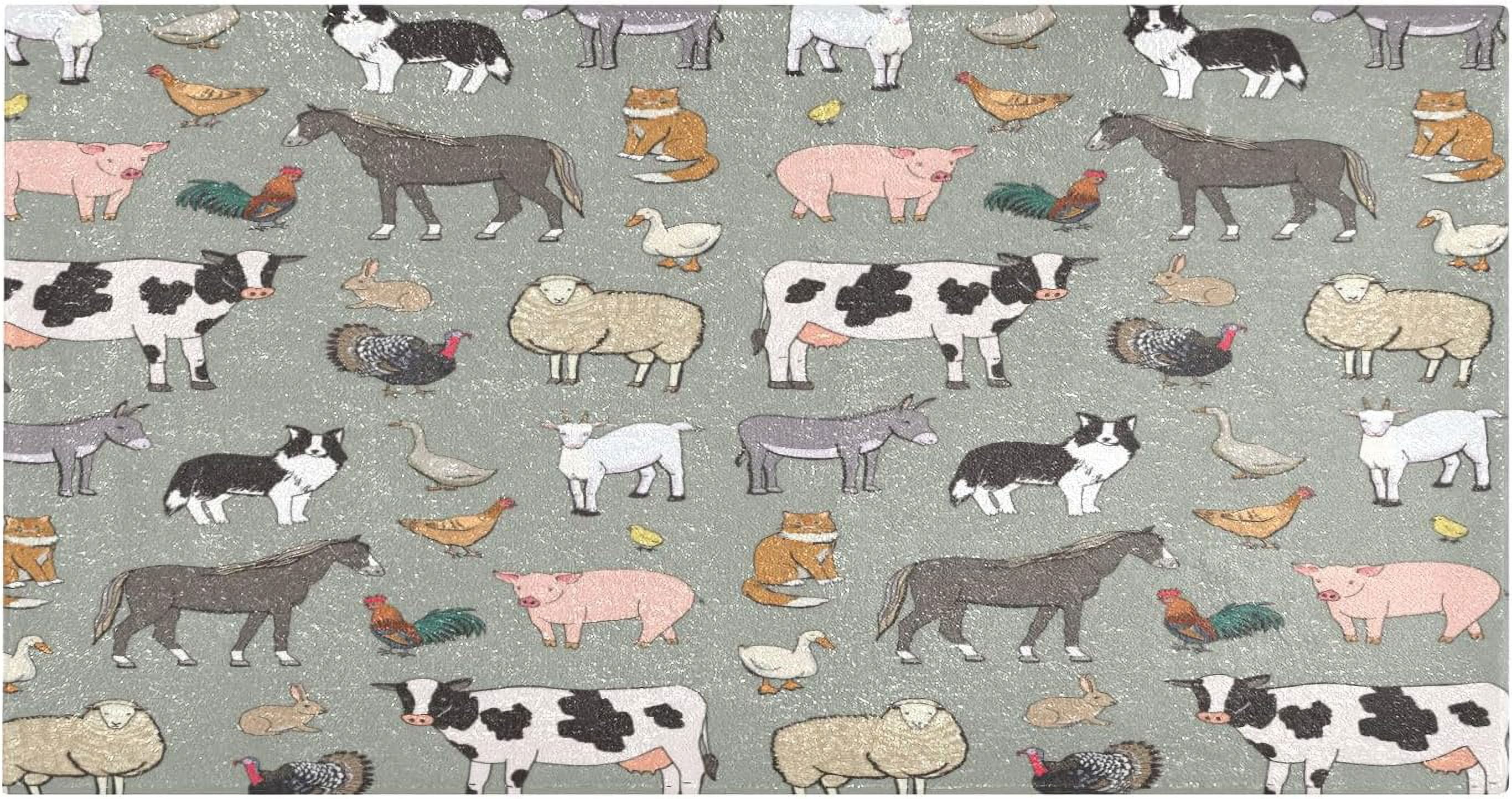 GZHJMY Farm Animals Area Rug, Anti Fatigue Large Floor Mat, Soft ...