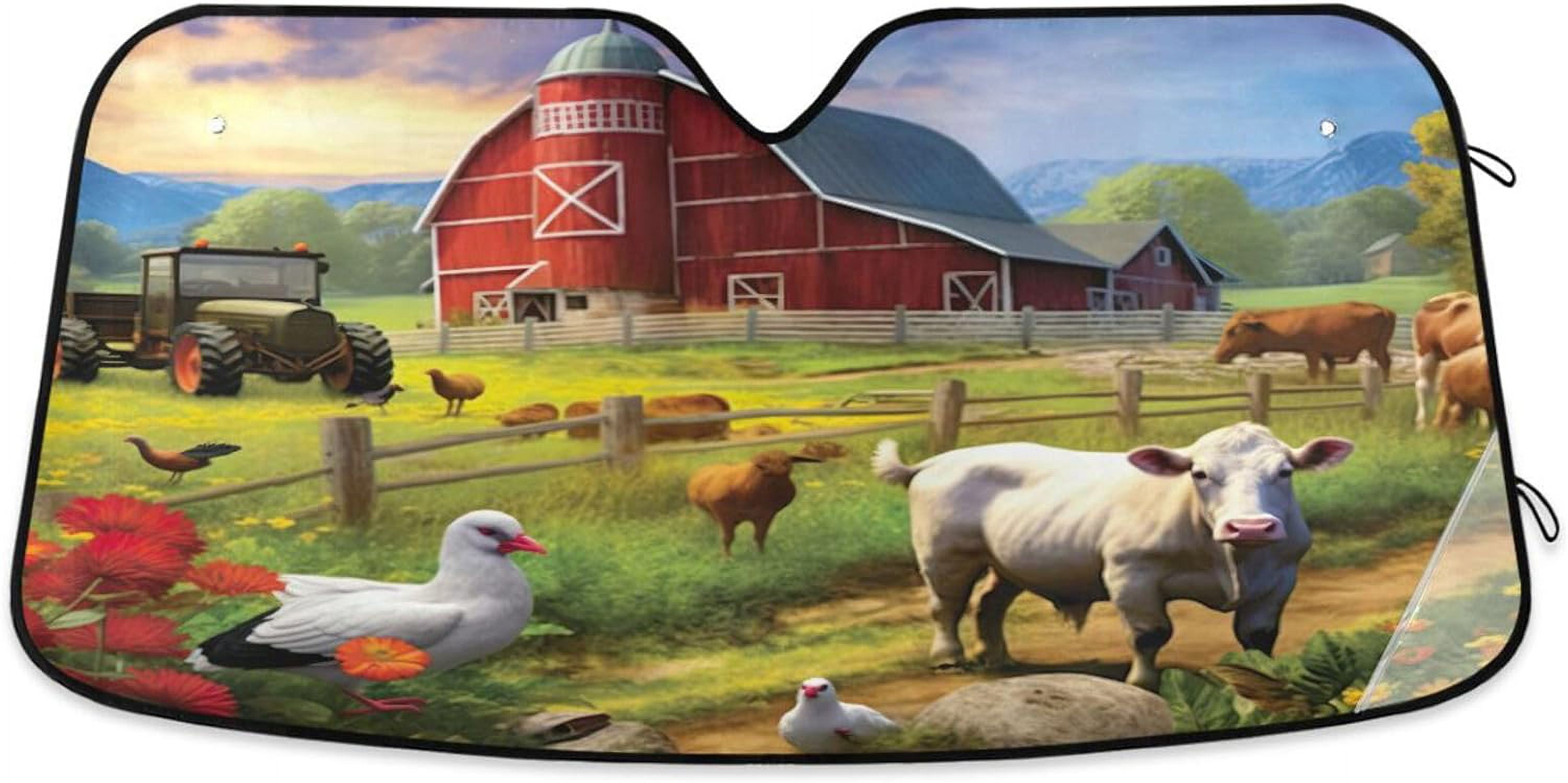 GZHJMY Farm Animals Car Windshield Sun Shade Foldable Sun Shield Shade ...