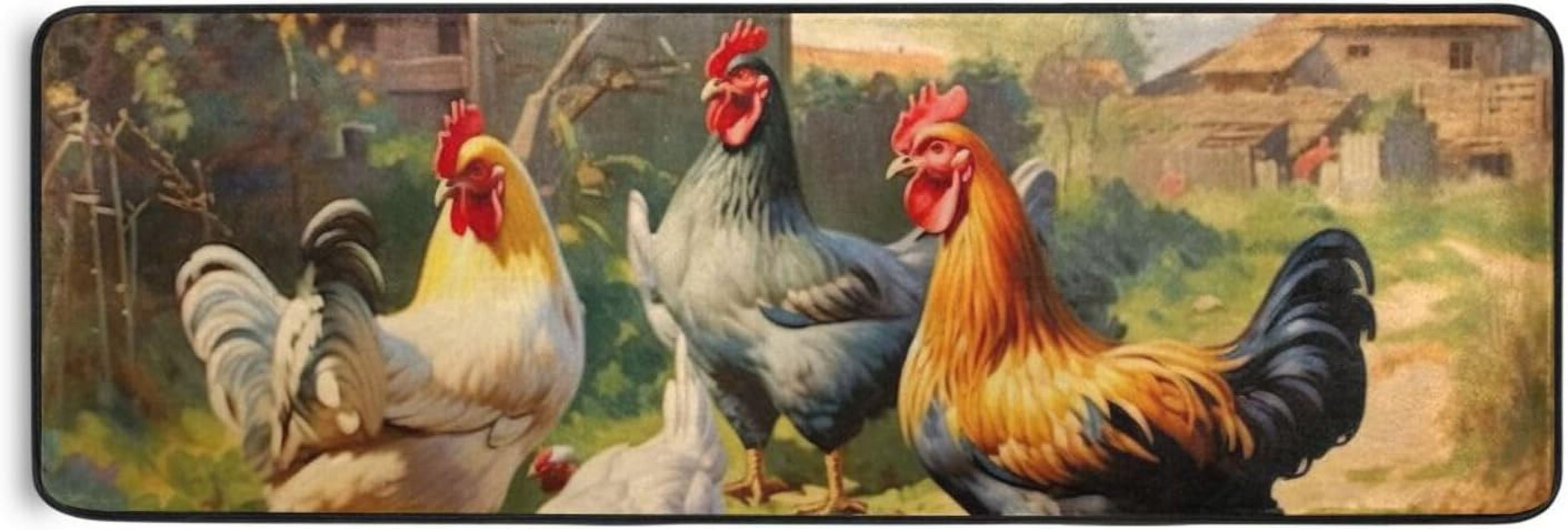 GZHJMY Farm Chicken Area Rug - 2' x 6' Washable Runner Rugs with Rubber ...