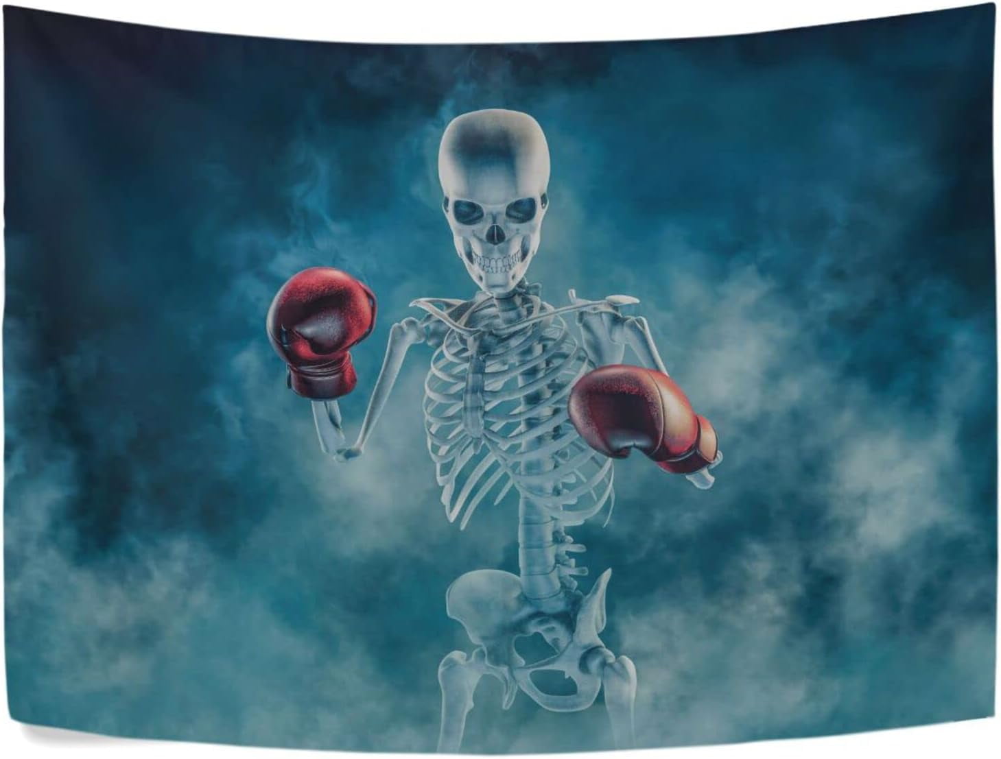 GZHJMY Fighter Skeleton Skull Tapestries Wall Hanging Bedding Tapestry ...