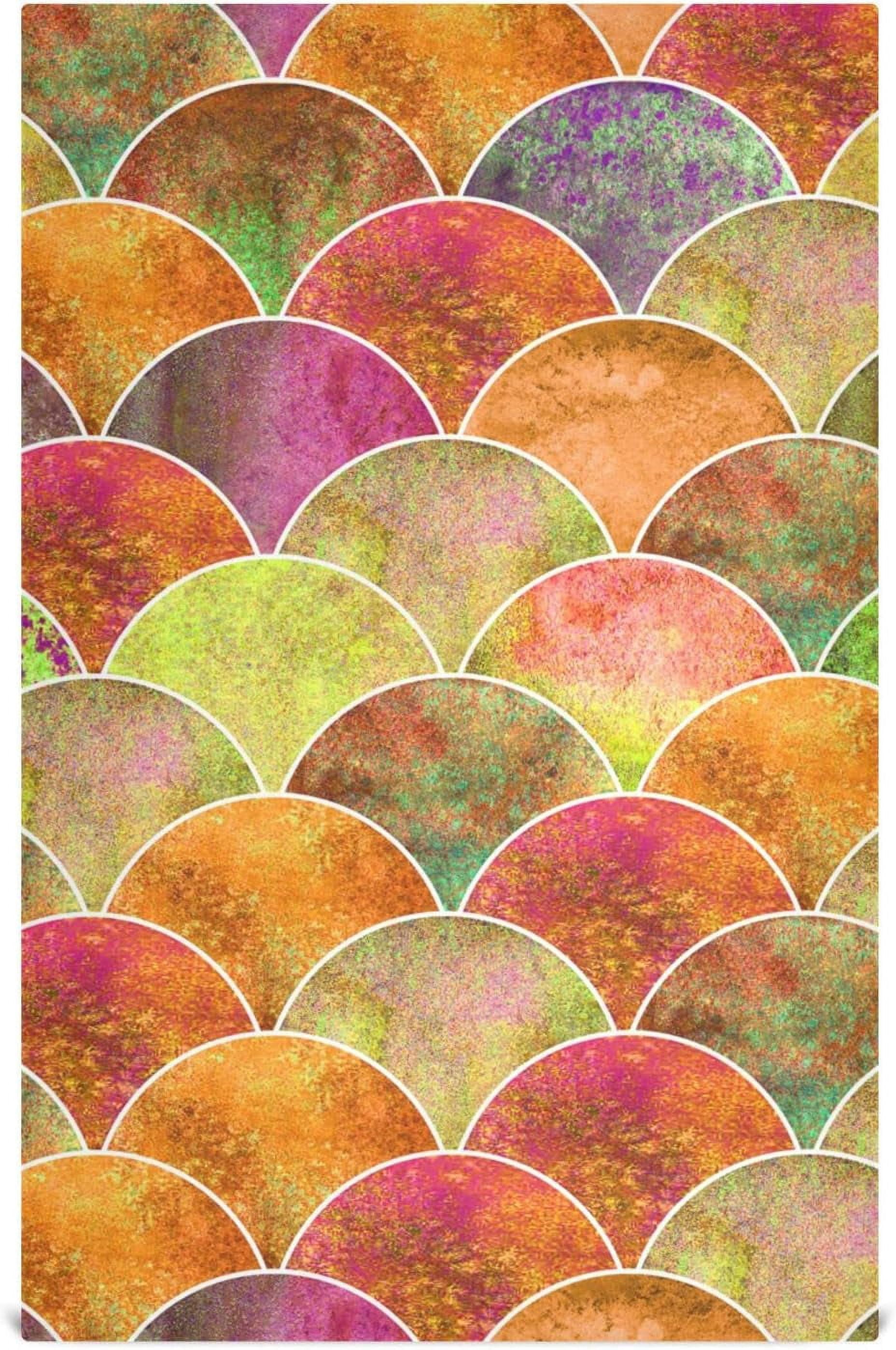 GZHJMY Fish Scale Orange Kitchen Towels Set of 1 Dishcloths Hand Towels ...