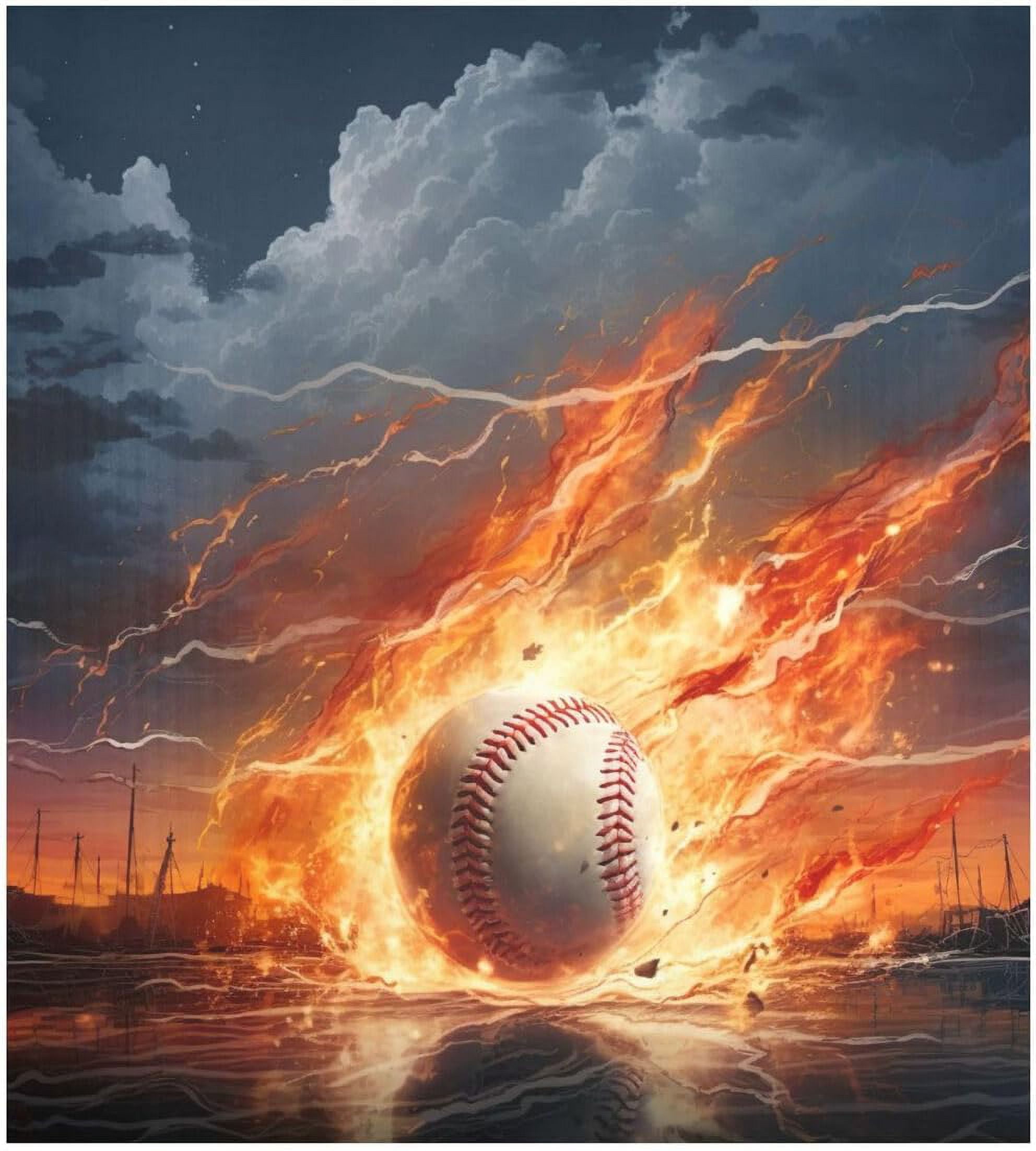 GZHJMY Flame Baseball Dishwasher Magnet Cover 20x26in,Reuseable ...