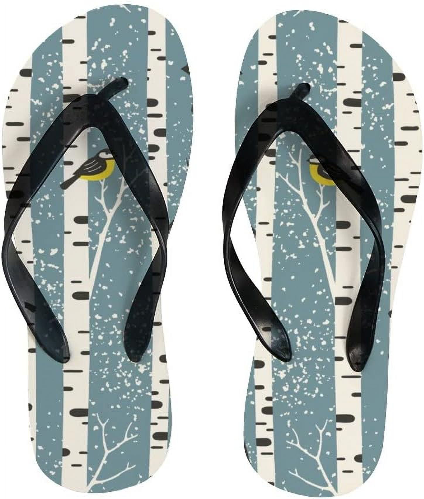 GZHJMY Flip Flops Birds Winter Vintage Slippers Sandals for Women Men ...