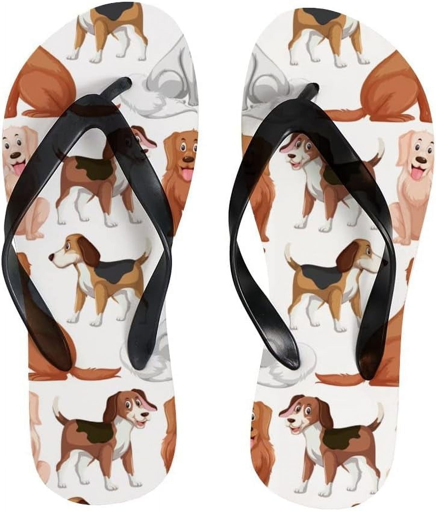 GZHJMY Flip Flops Cute Dog Animal Puppy Cartoon Slippers Sandals for ...