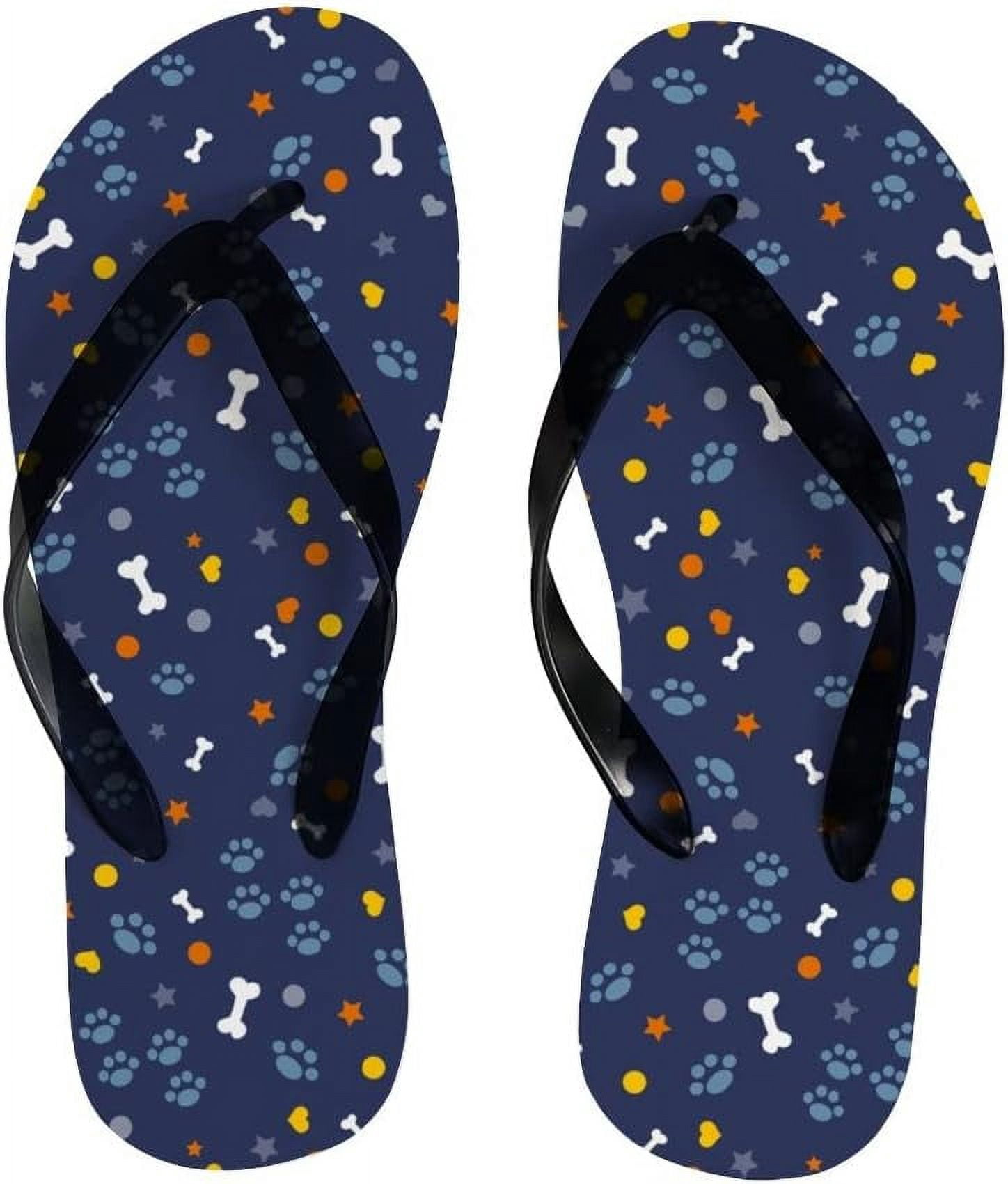 GZHJMY Flip Flops Cute Dog Puppy Cat Paw Footprints Slippers Sandals ...