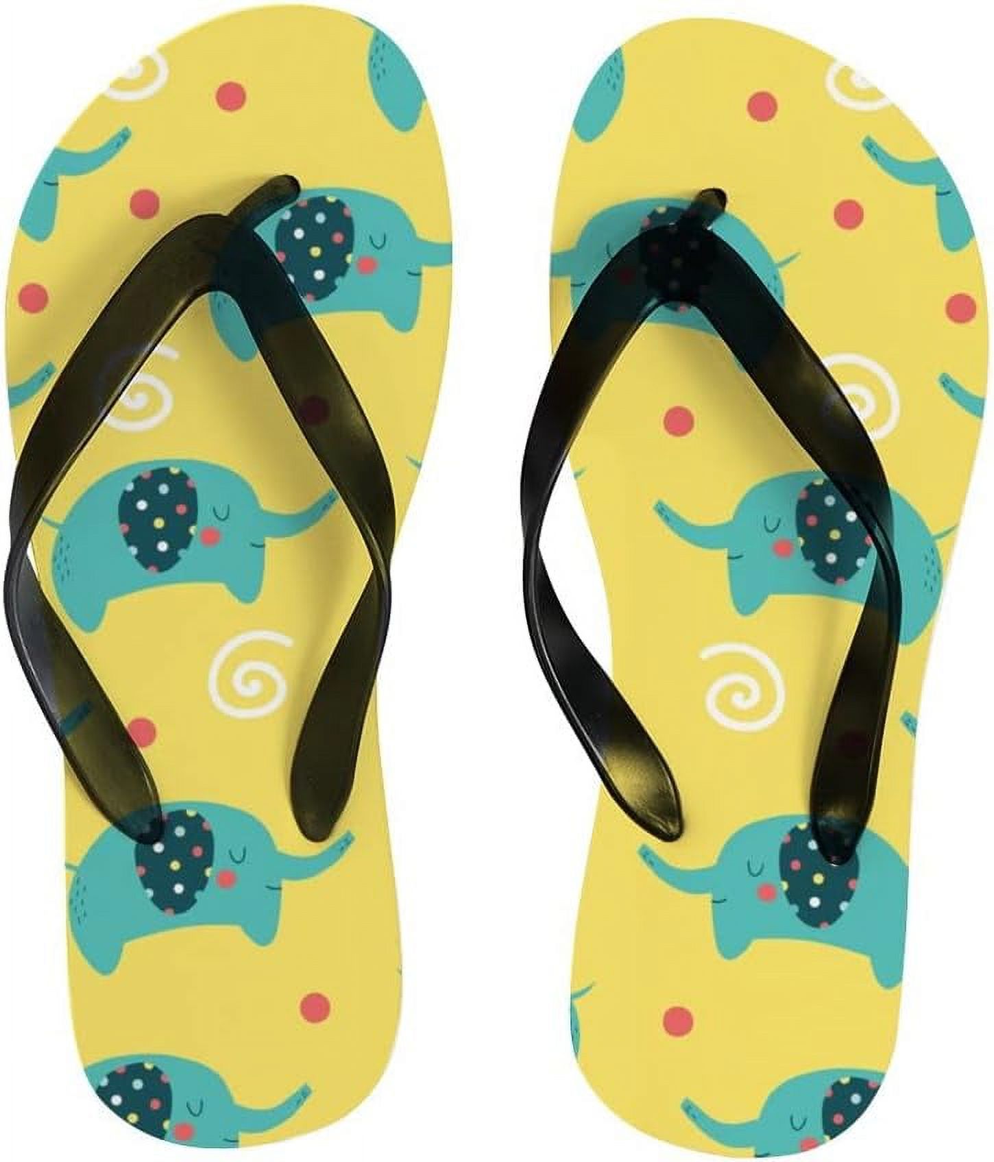 GZHJMY Flip Flops Cute Elephants Animal Polka Dots Slippers Sandals for ...