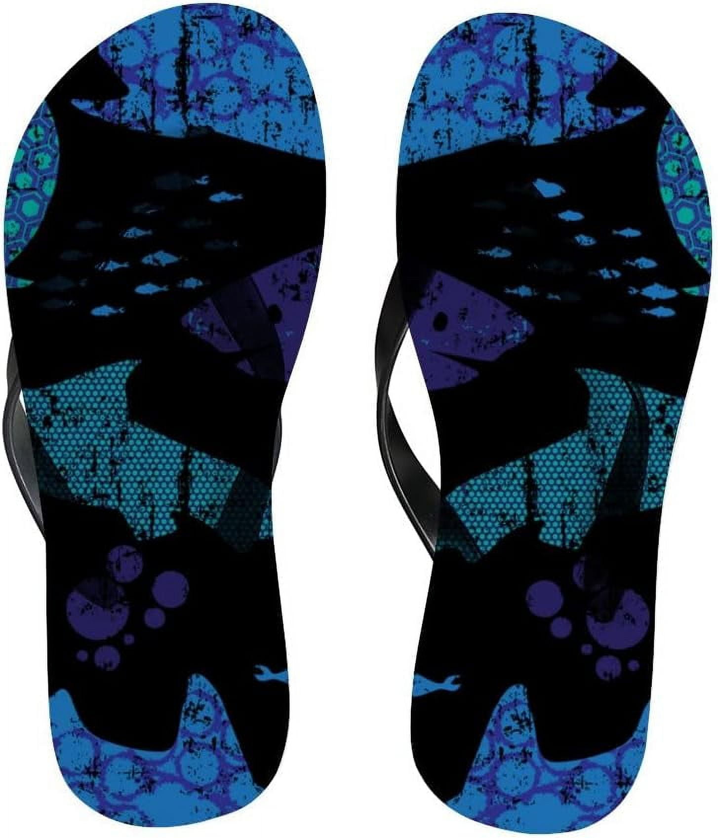 GZHJMY Flip Flops Slippers Abstract Shark Ocean Sea Animal Fish for ...