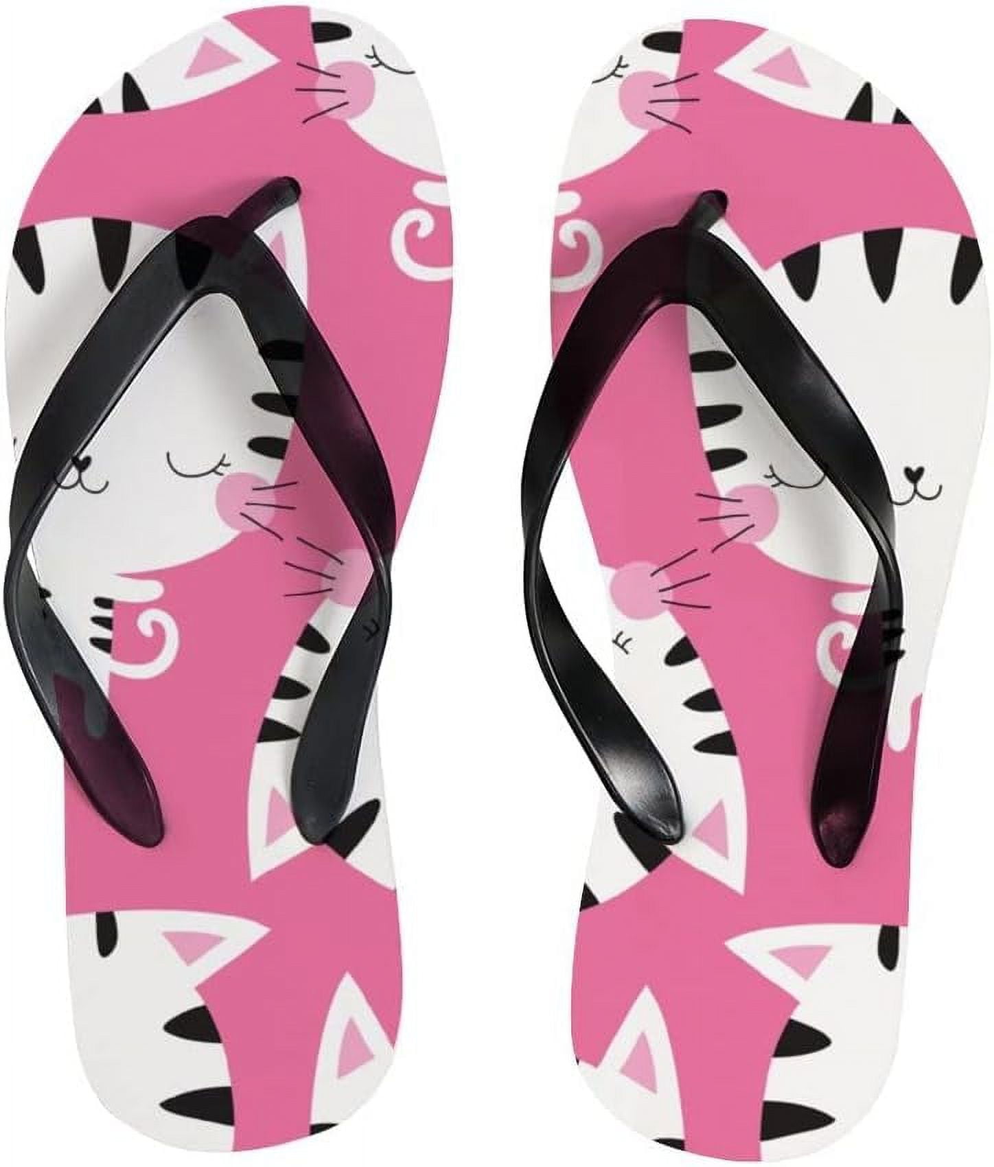GZHJMY Flip Flops Slippers Cute Cats for Women Girl Men Sandals Beach ...