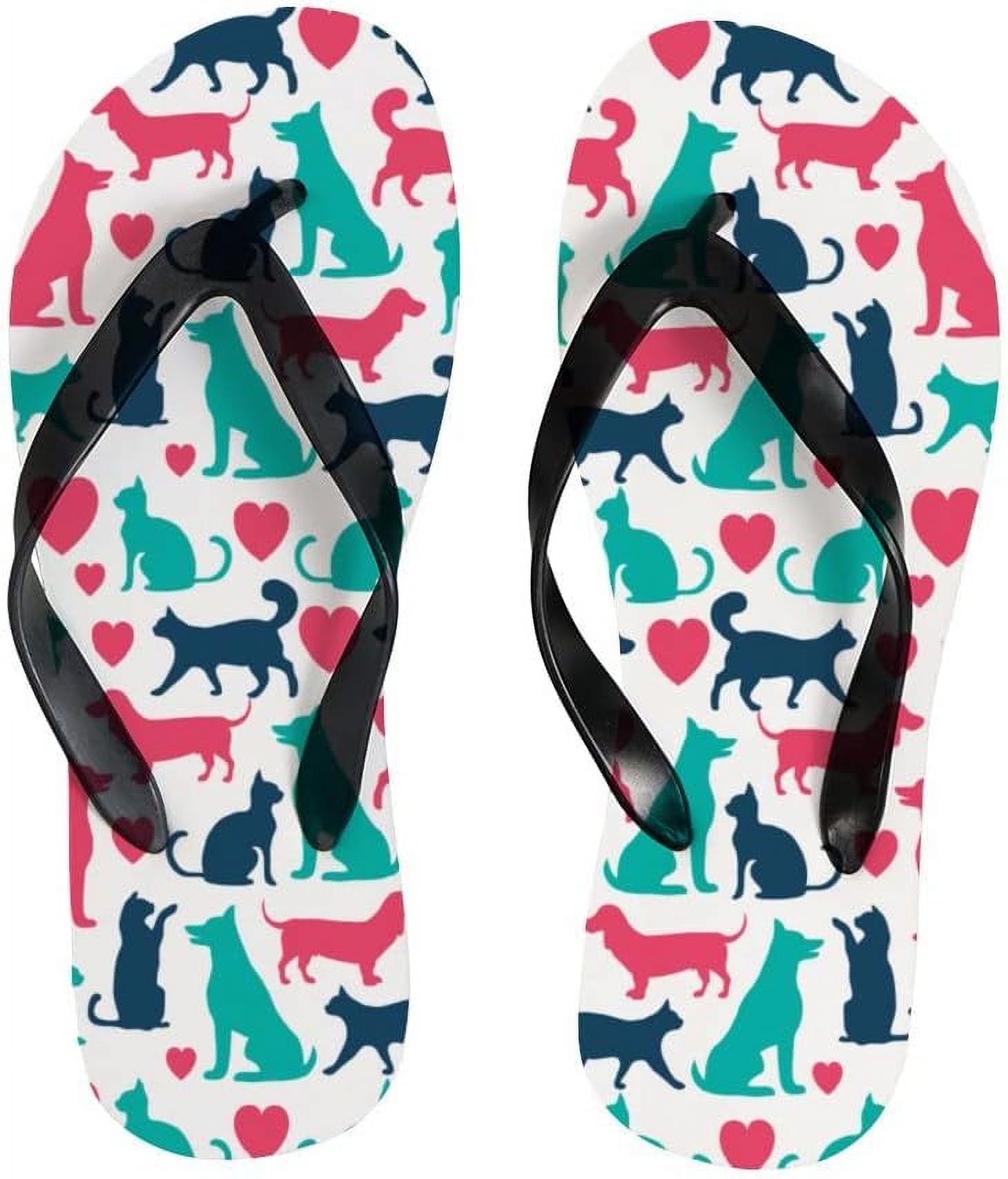 GZHJMY Flip Flops Slippers Cute Dog Puppy Cat Animal for Women Girl Men ...